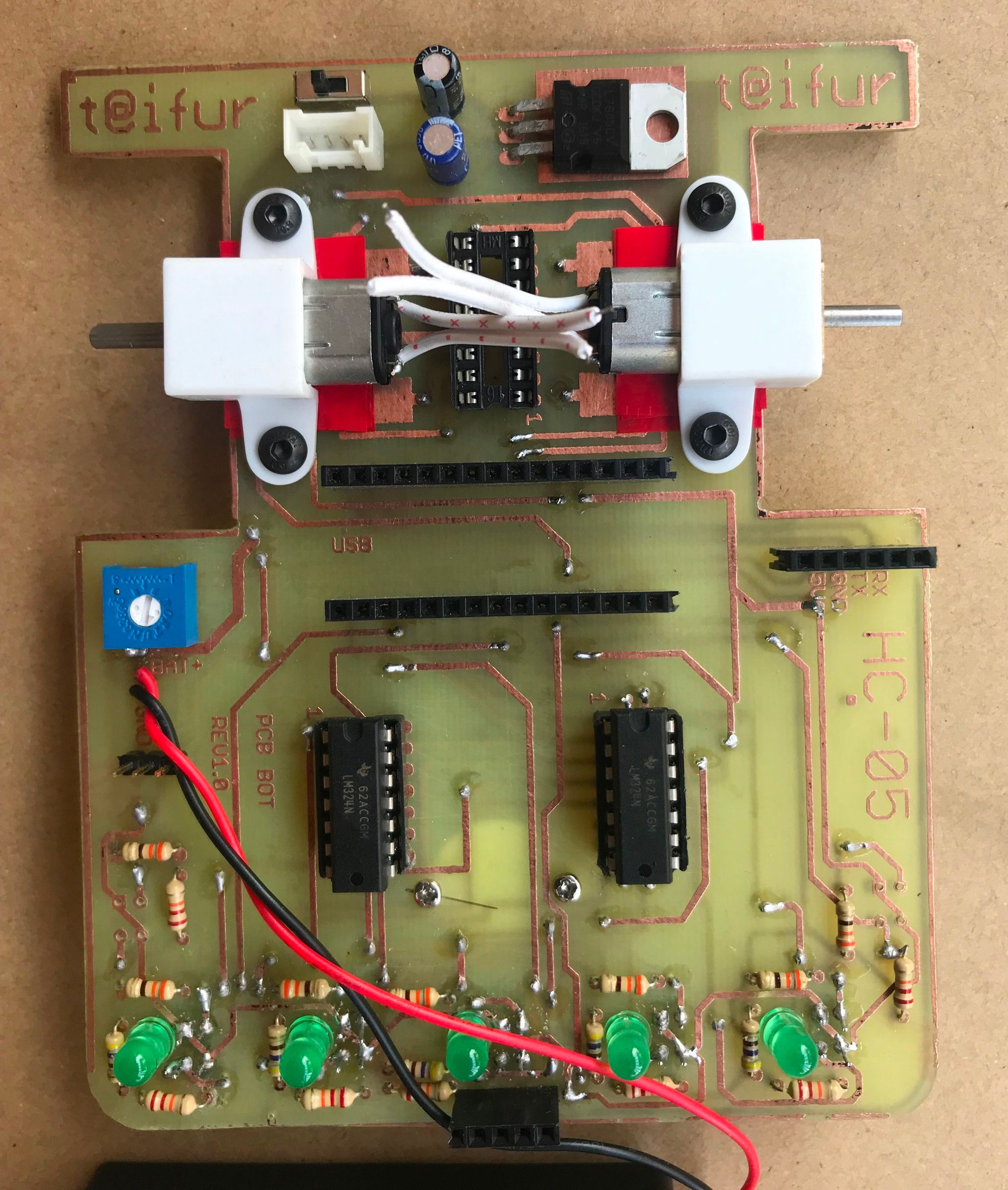 PCB BOT (Line Following, Obstacle Avoiding & Bluetooth Controlled Robot ...