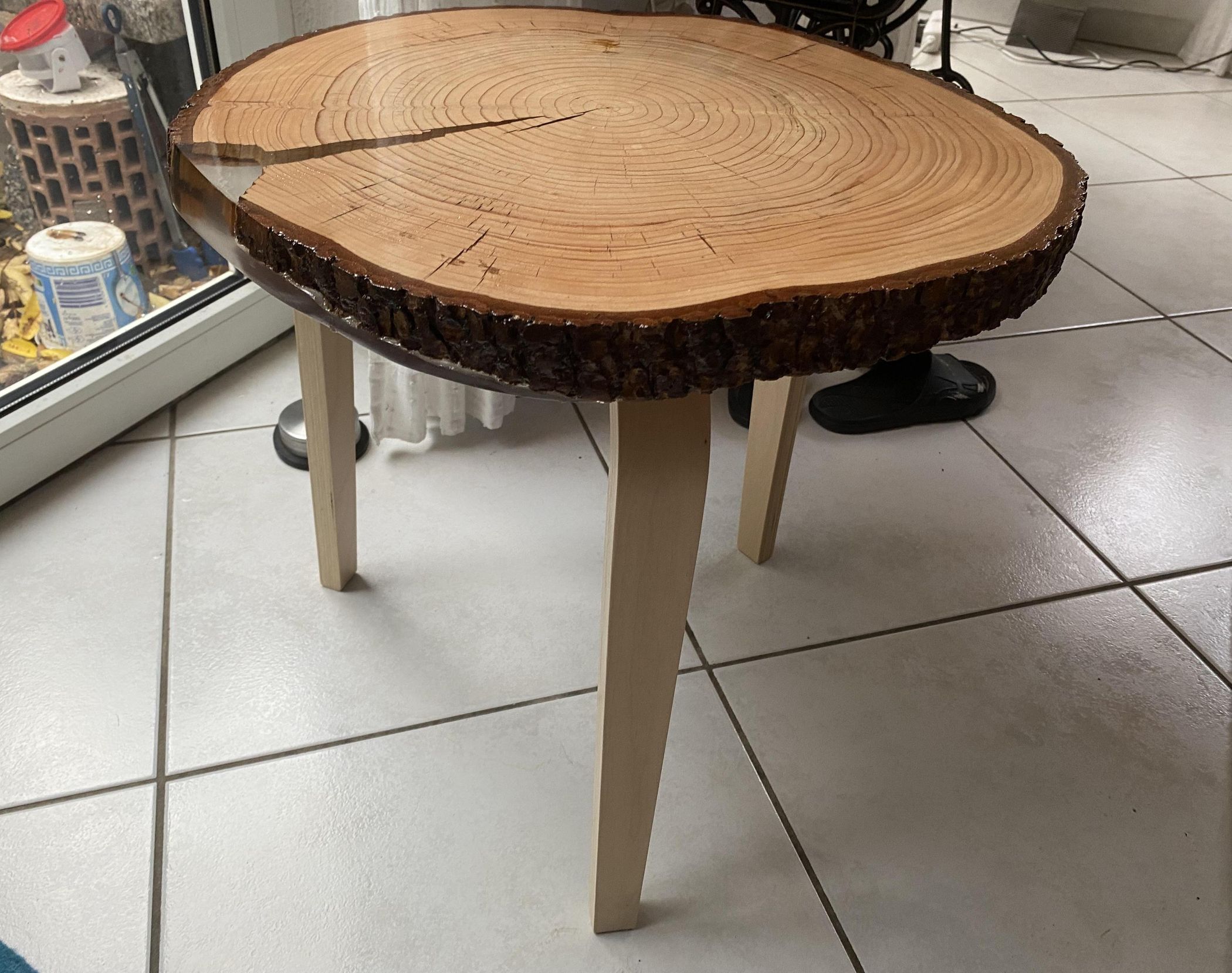 3 - Router-planed Tree Slice Side Tables With DIY Router Sled : 6 Steps ...