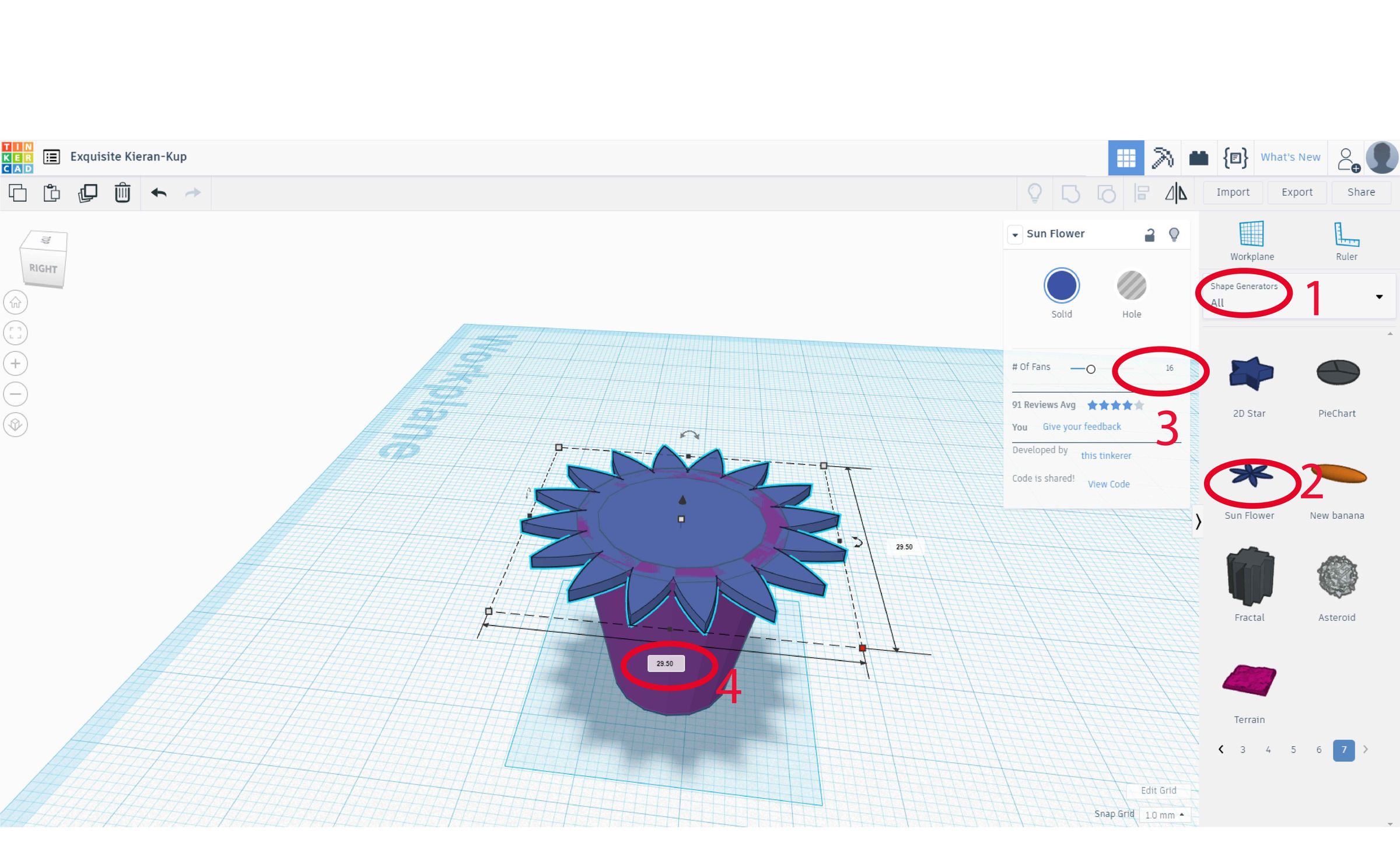 3d Printable Tinkercad Sunflower Planter : 3 Steps - Instructables