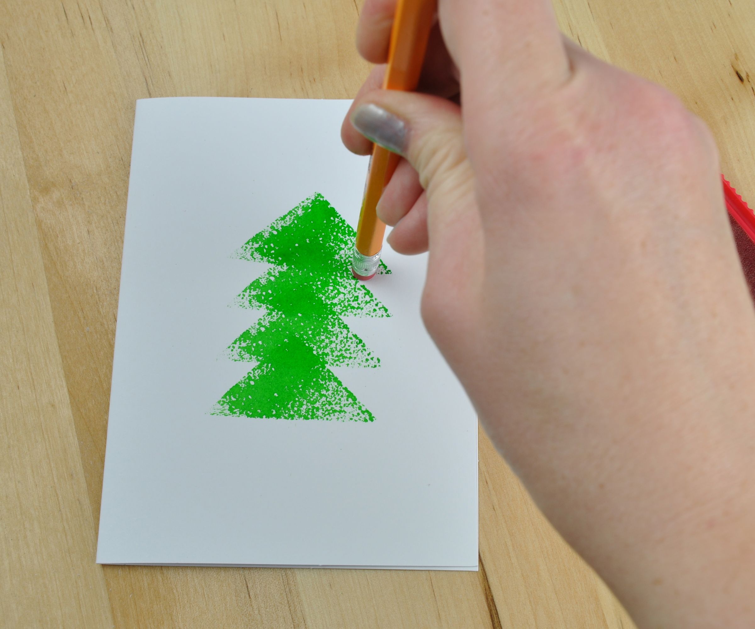 Sponge Stamped Christmas Tree Card : 4 Steps (with Pictures ...