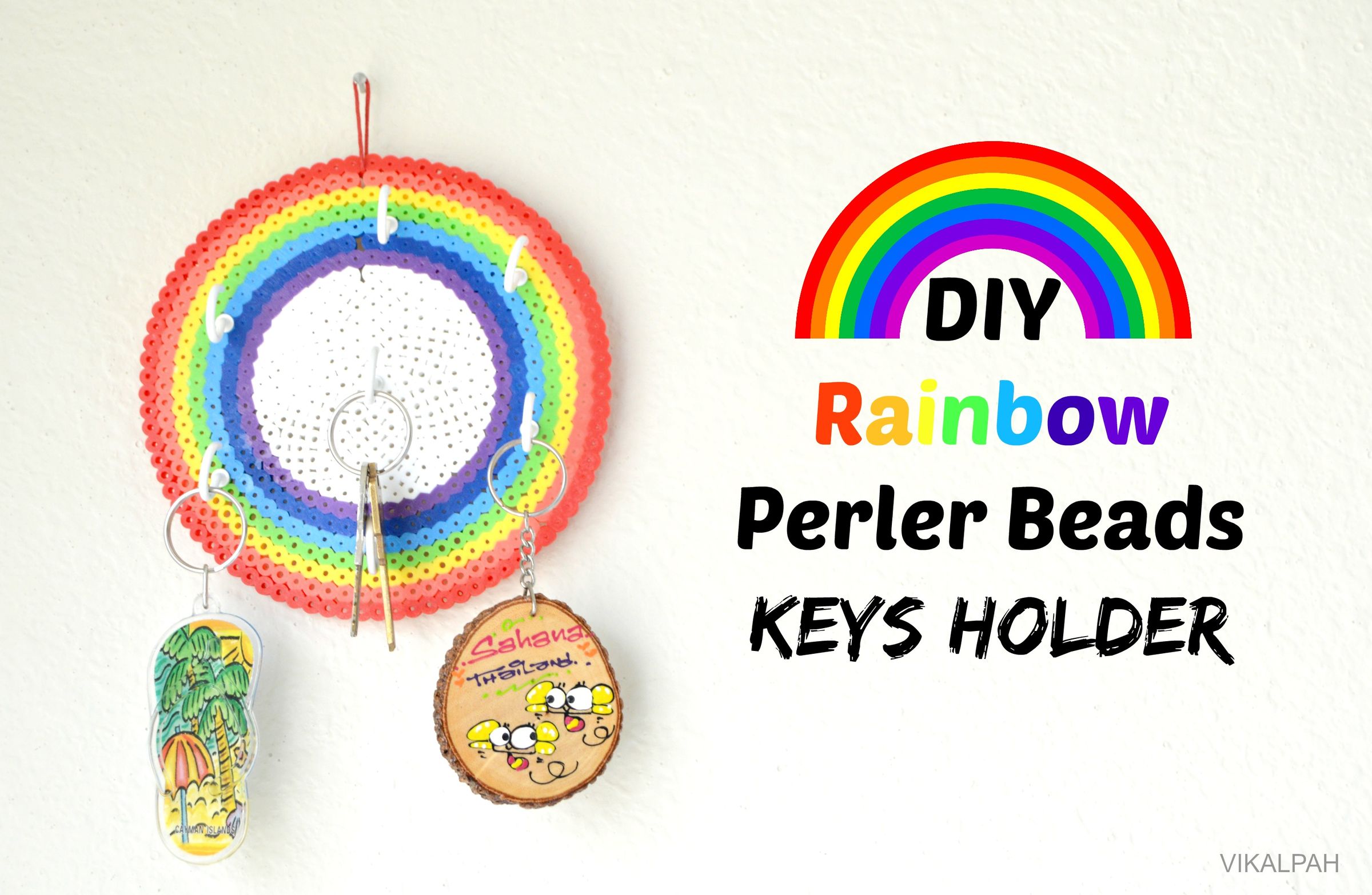 DIY Rainbow Perler Beads Key Holder : 6 Steps (with Pictures ...