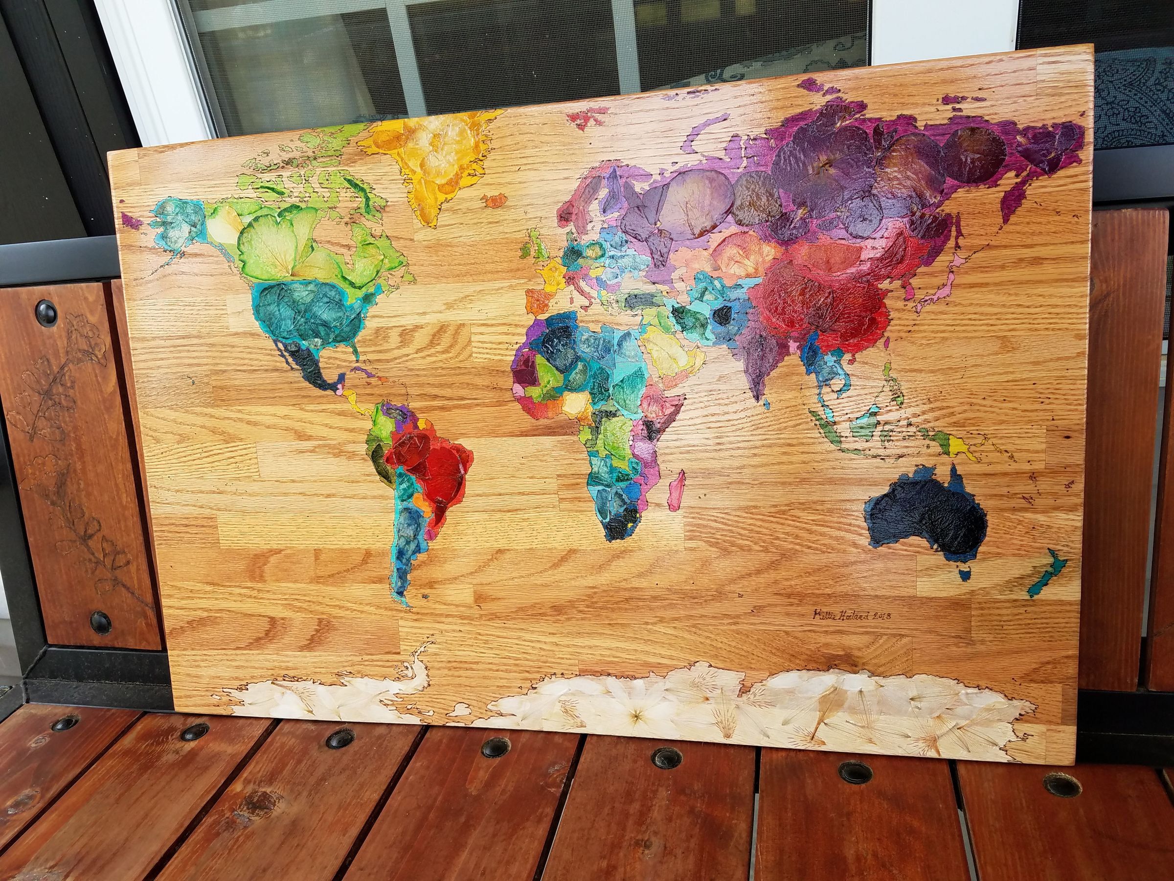 Dried Flower Petal Wood Burned World Map : 9 Steps (with Pictures ...