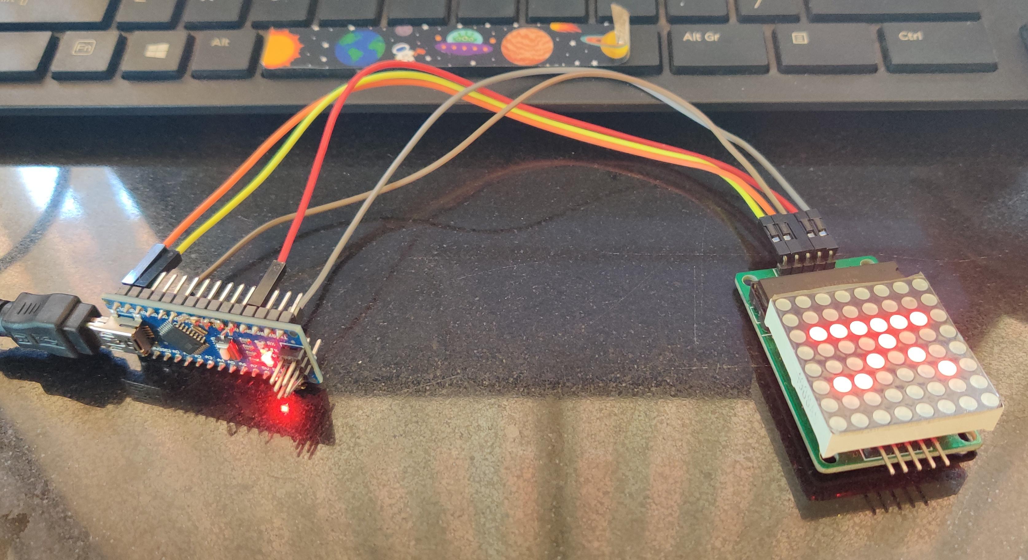 Display Desired Alphabet on the MAX7219 8x8 LED Dot Matrix - Instructables