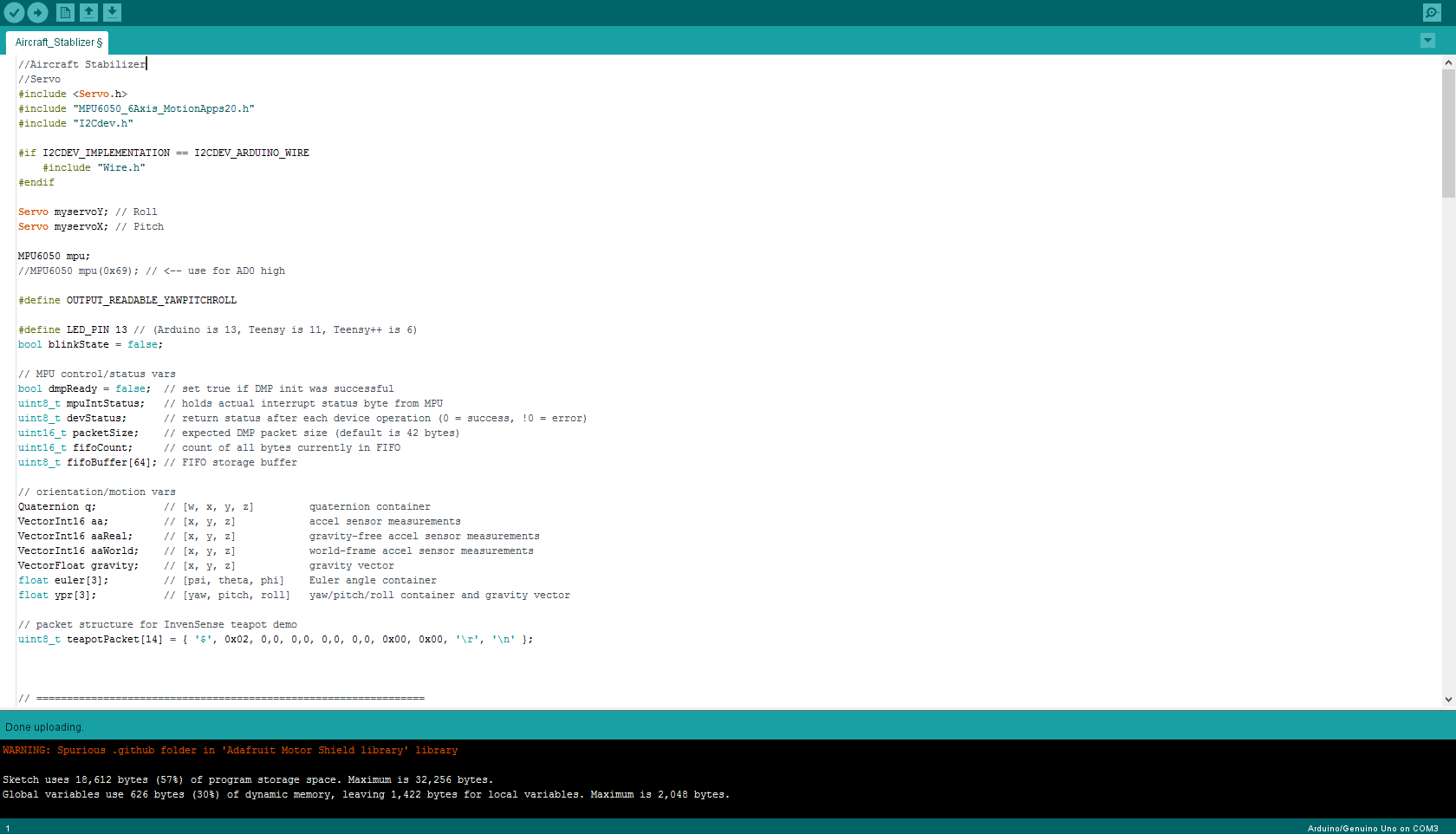 Airplane Stabilization Project - Arduino : 6 Steps - Instructables
