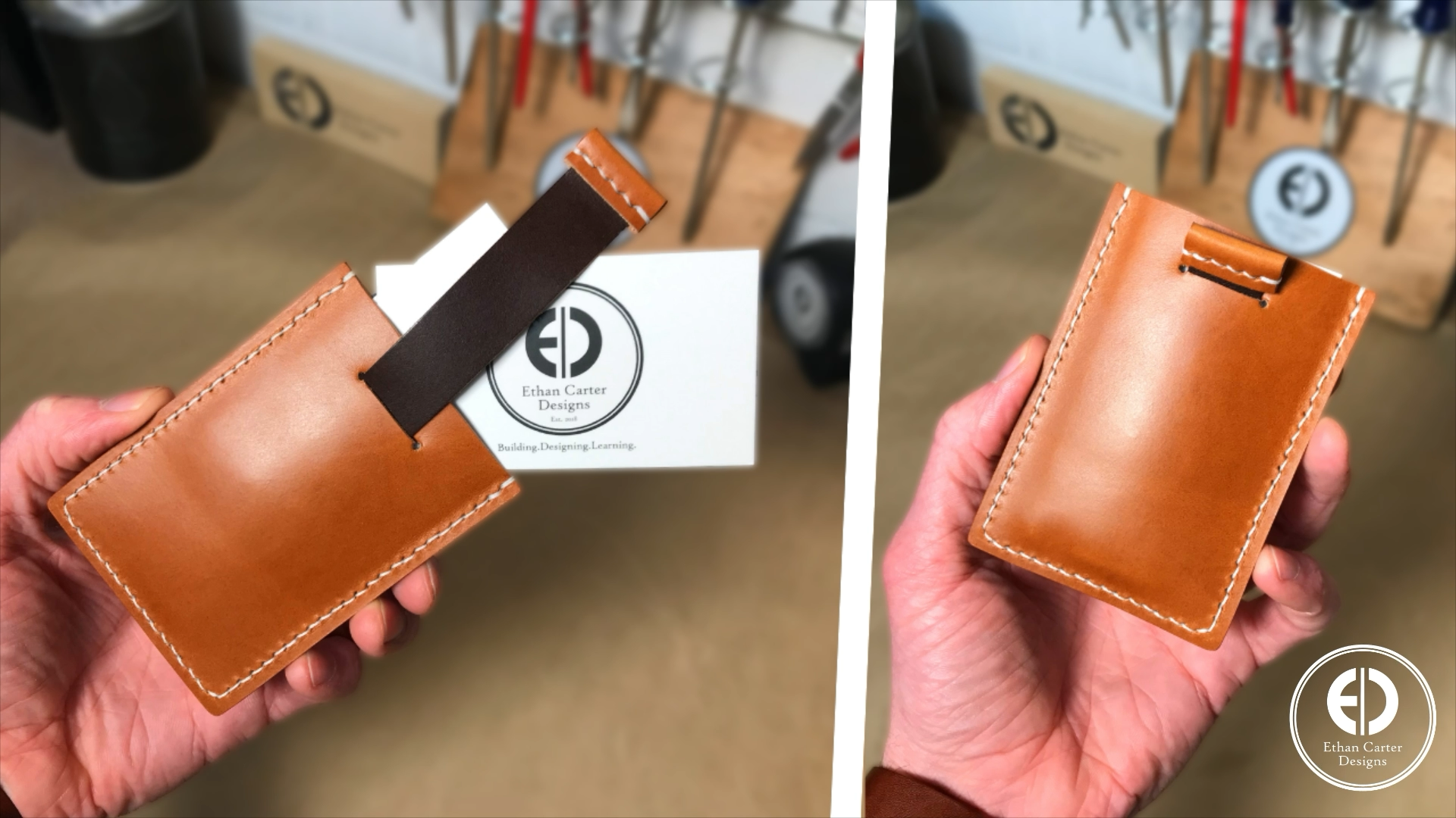 How to Make a Leather Pull Tab Minimalist Wallet (Free Template!) : 5 ...