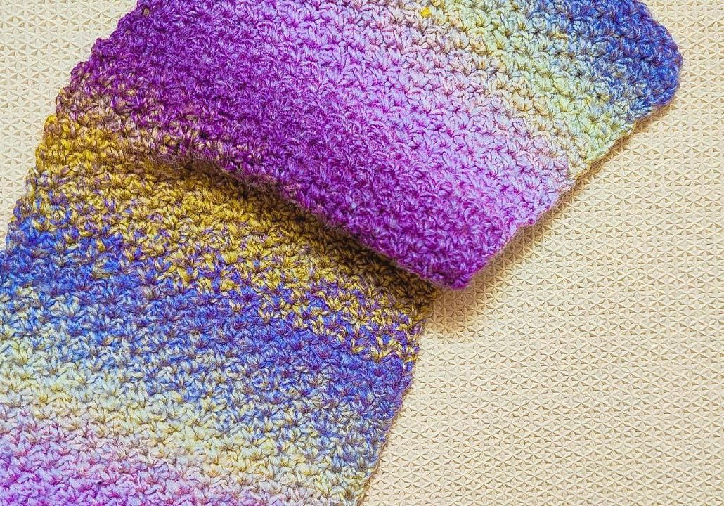 Easy Crochet Scarf With Spider Stitch One Row Repeat Pattern : 5 Steps ...