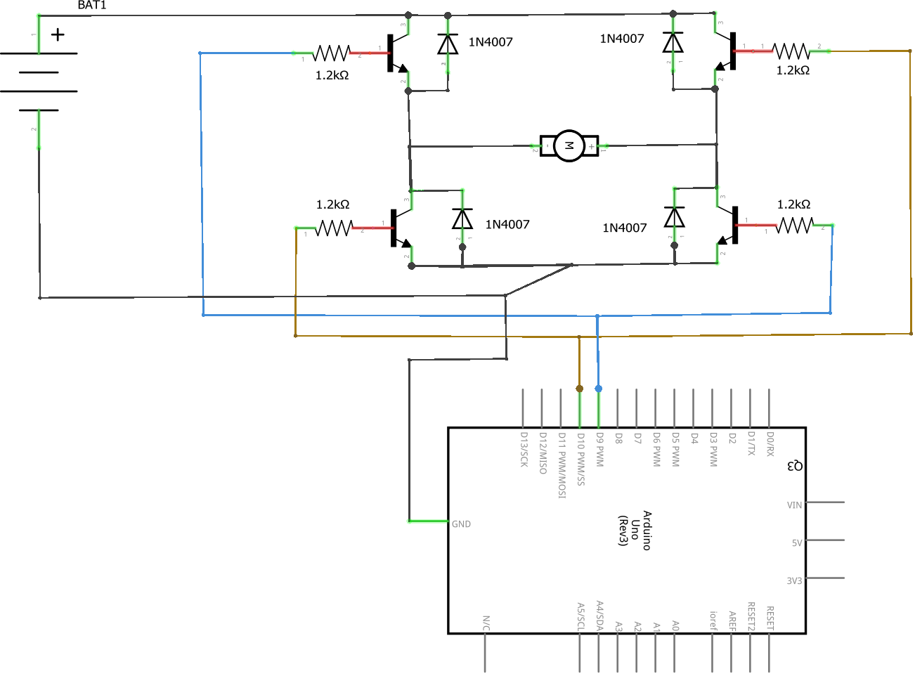 H Bridge Motor Driver for Arduino Using Transistors : 11 Steps (with ...