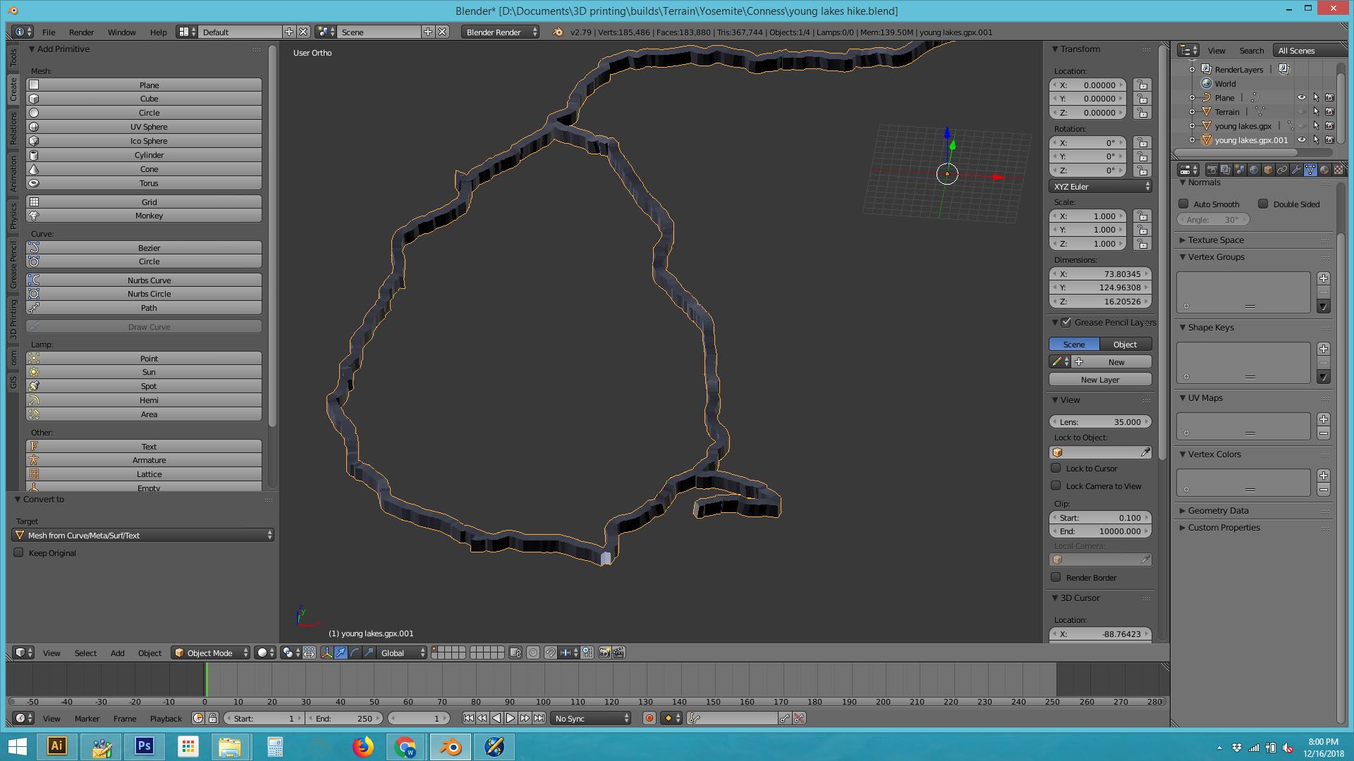 Make a 3d Print of Your Hike From a GPS Track : 9 Steps - Instructables