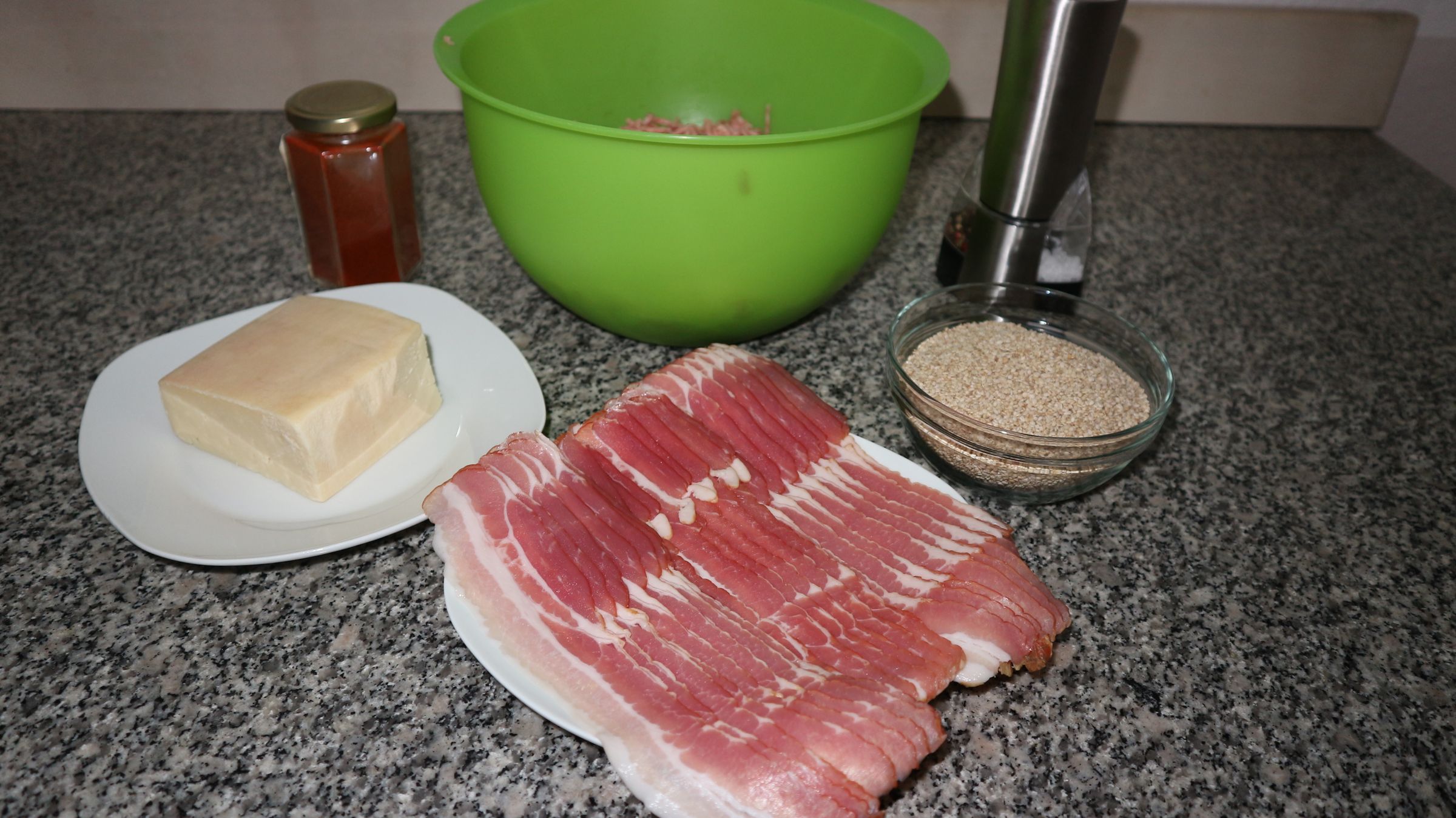 Sesame Bacon Explosion Stuffed With Alm Cheese Recipe (with Pictures ...