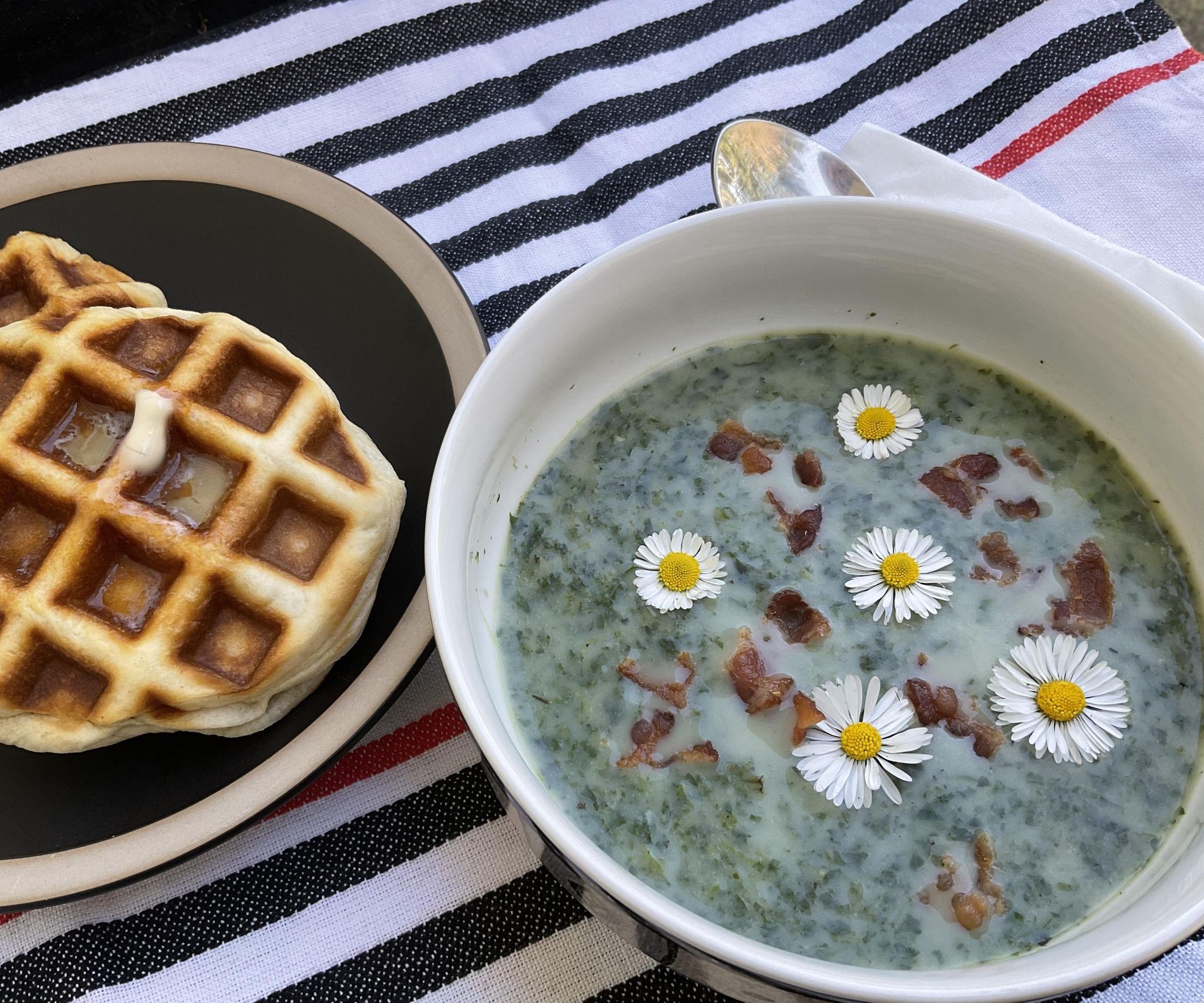 Foraged Nettle Soup With Biscuit Waffles : 9 Steps (with Pictures ...