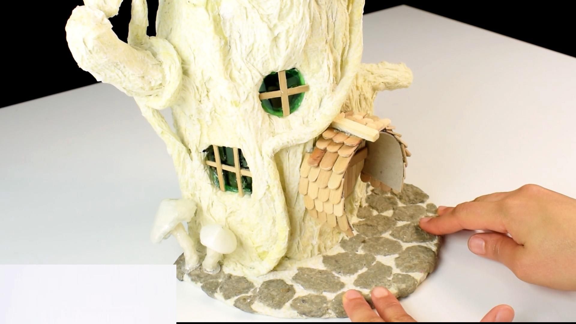 Paper Mache Fairy Garden Tree House : 15 Steps (with Pictures ...