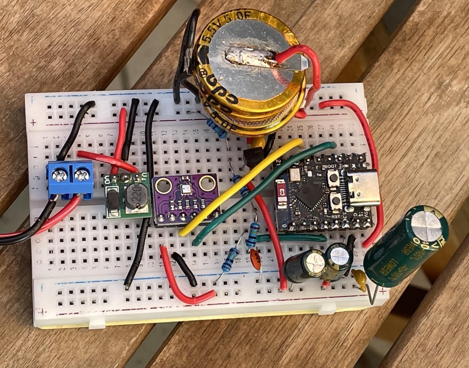 ESP32-C3, Solar Panel and Supercapacitor. Simple Weather Station. : 5 ...