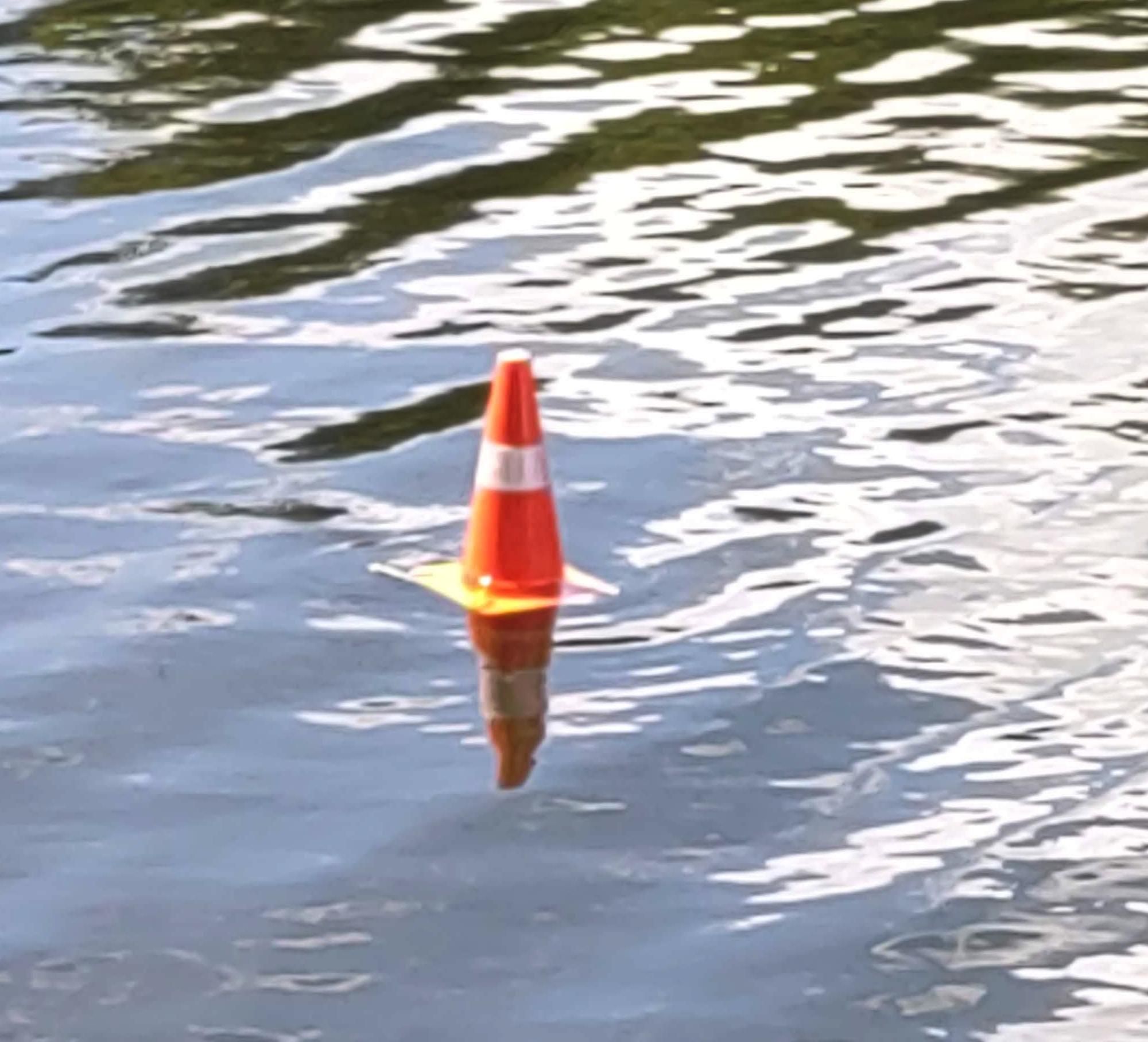 Traffic Cone Floating Buoy From the $1.25 Store With Upcycled Material ...