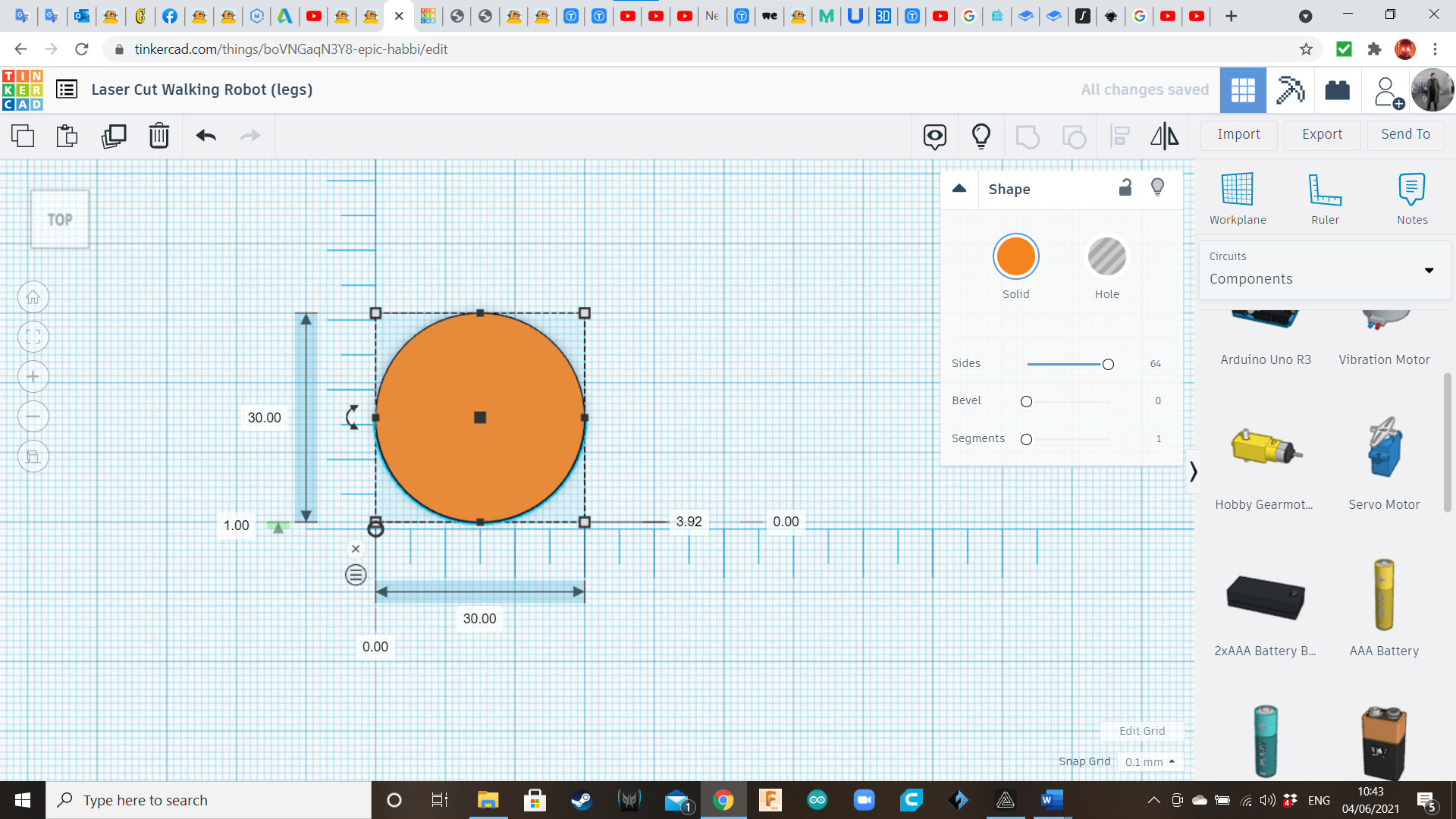Tinkercad Robotics for School: Laser-cut Walking Machine! : 27 Steps ...