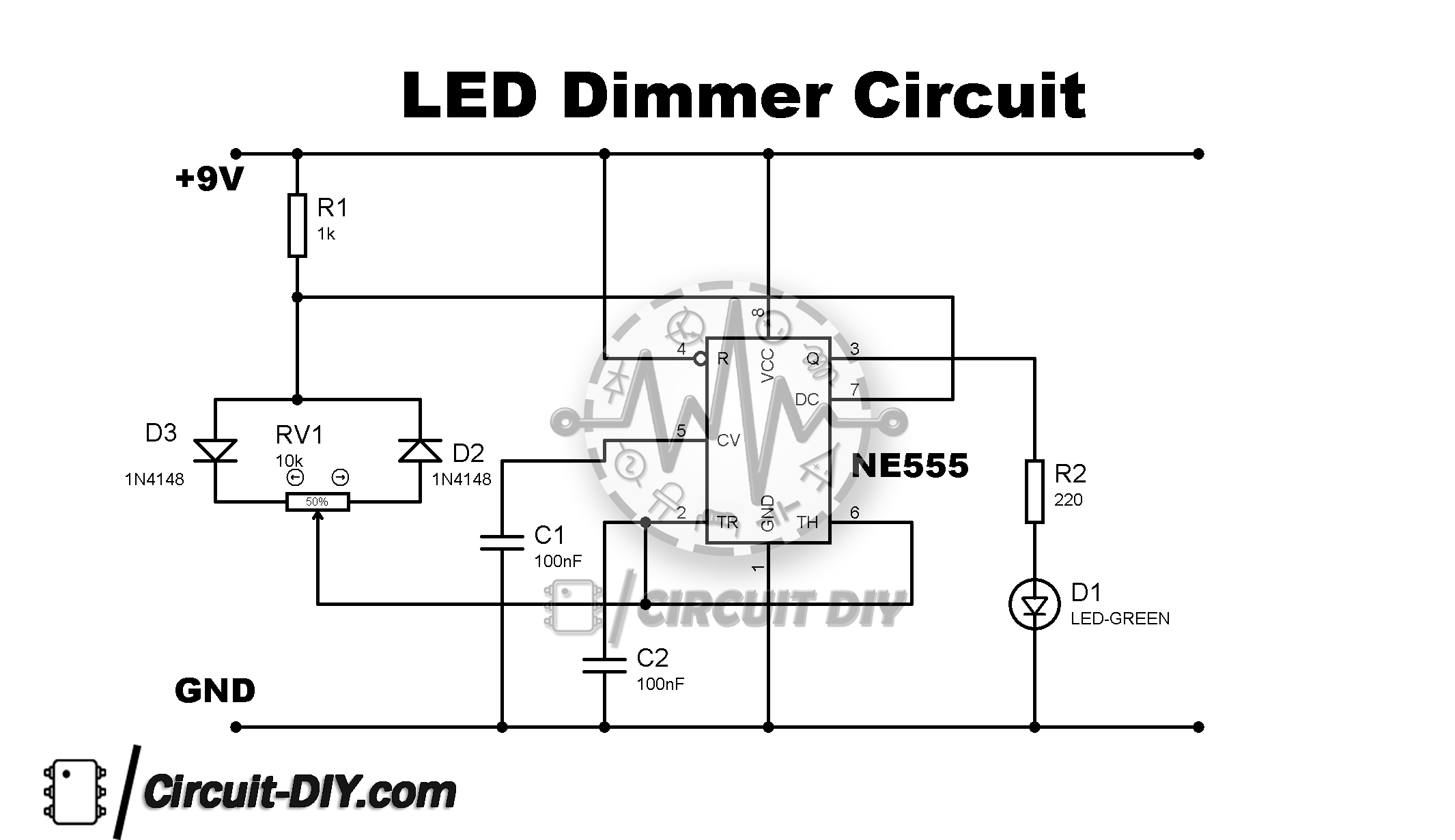 LED Dimmer Circuit | 555 Timer Projects : 5 Steps - Instructables