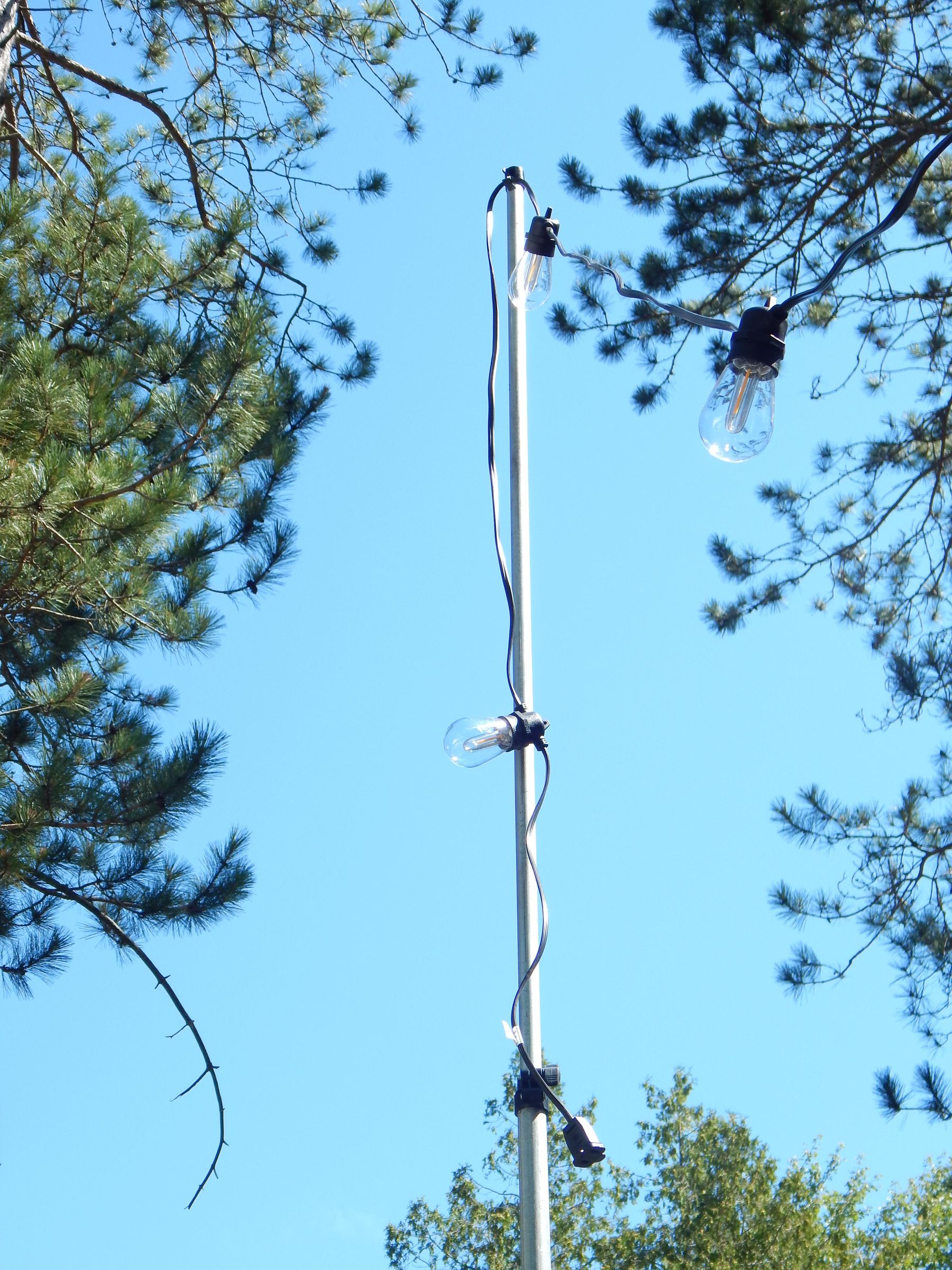 Homemade Adjustable Poles for Backyard String Lights : 5 Steps ...