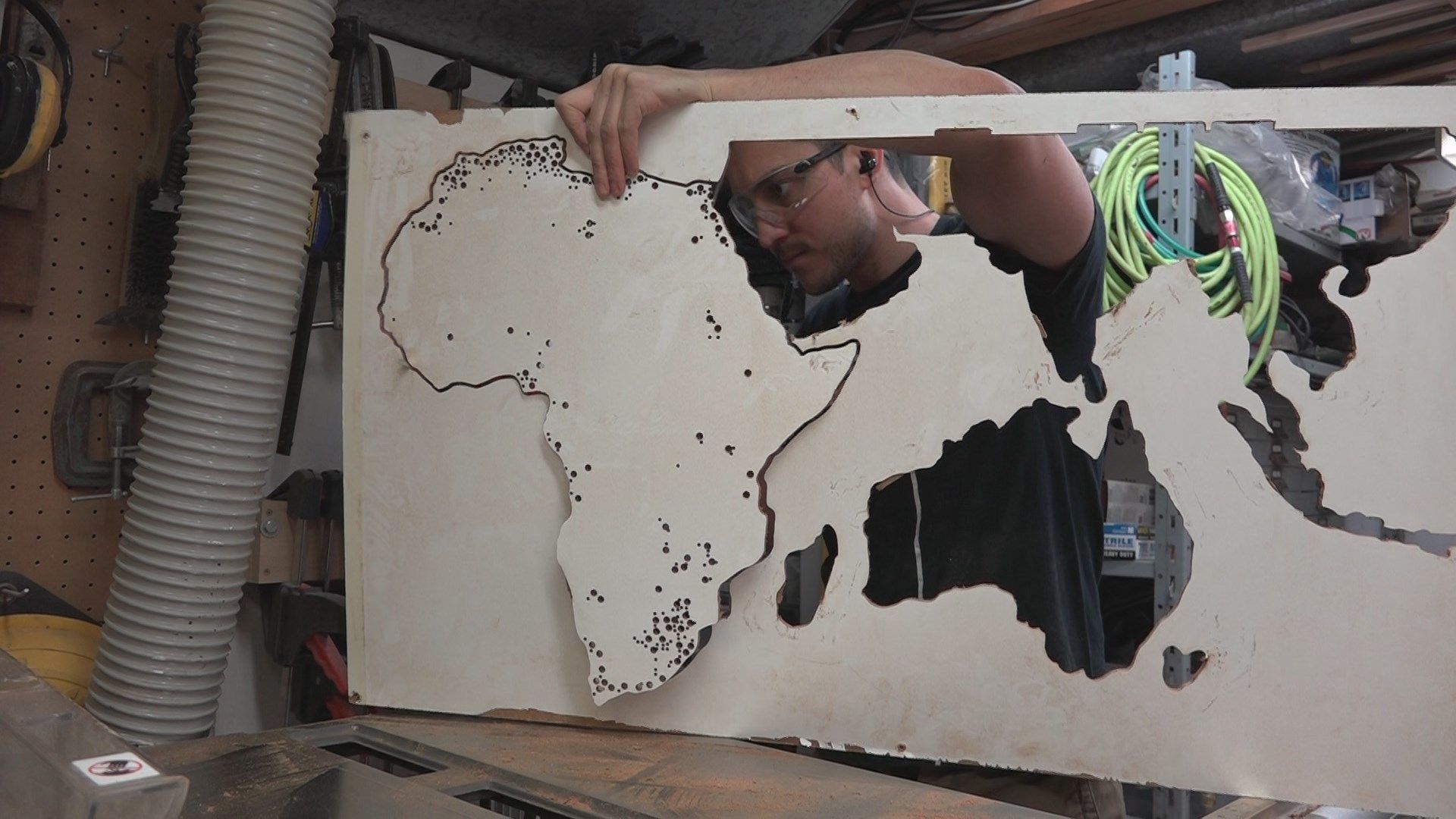 Floating World Backlit Moss Map With Arduino Fiber Optic LED Cities ...