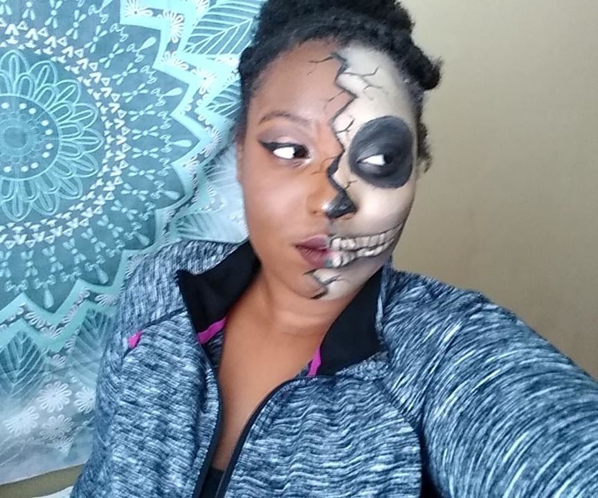 Half Skeleton Face Makeup