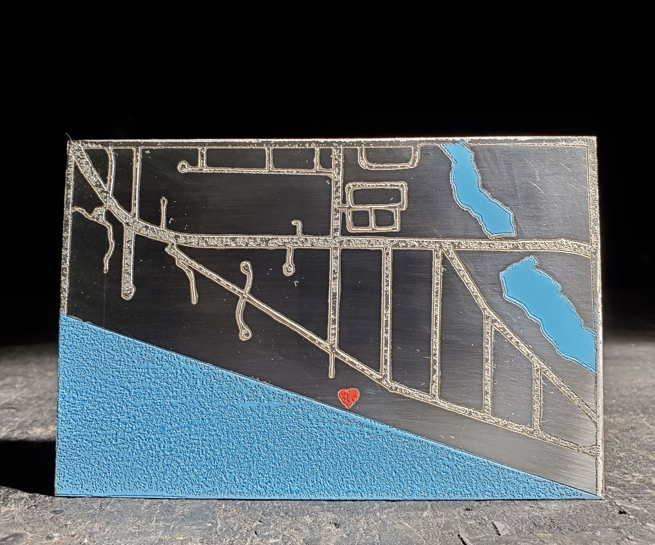 Acid Etched Steel Map - Marriage Proposal Commemorative Gift : 13 Steps ...
