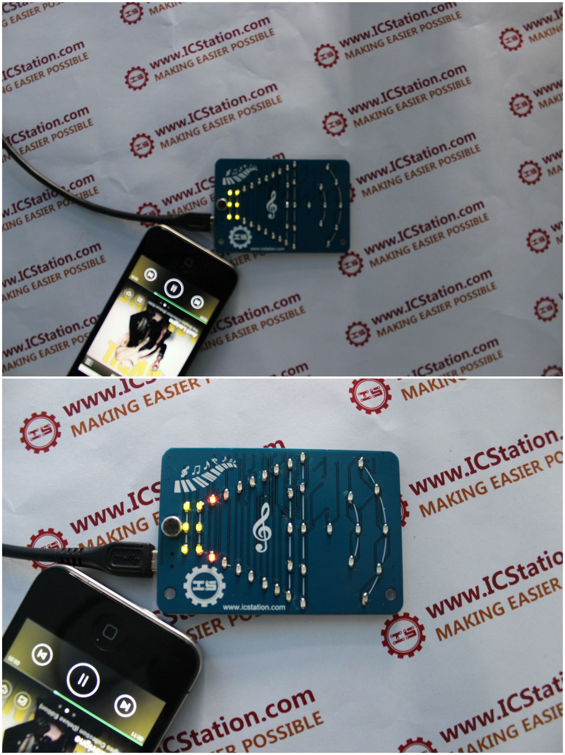 ICStation Sound Level Indicator LED Lights-Colored LED Lights Go With the Music : 4 Steps ...