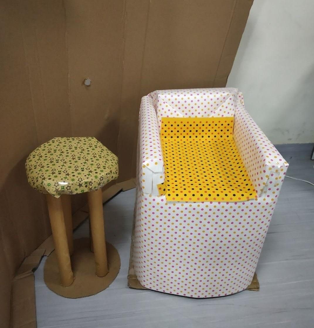 Cardboard Made Furniture (Couch and Side Table) : 3 Steps - Instructables