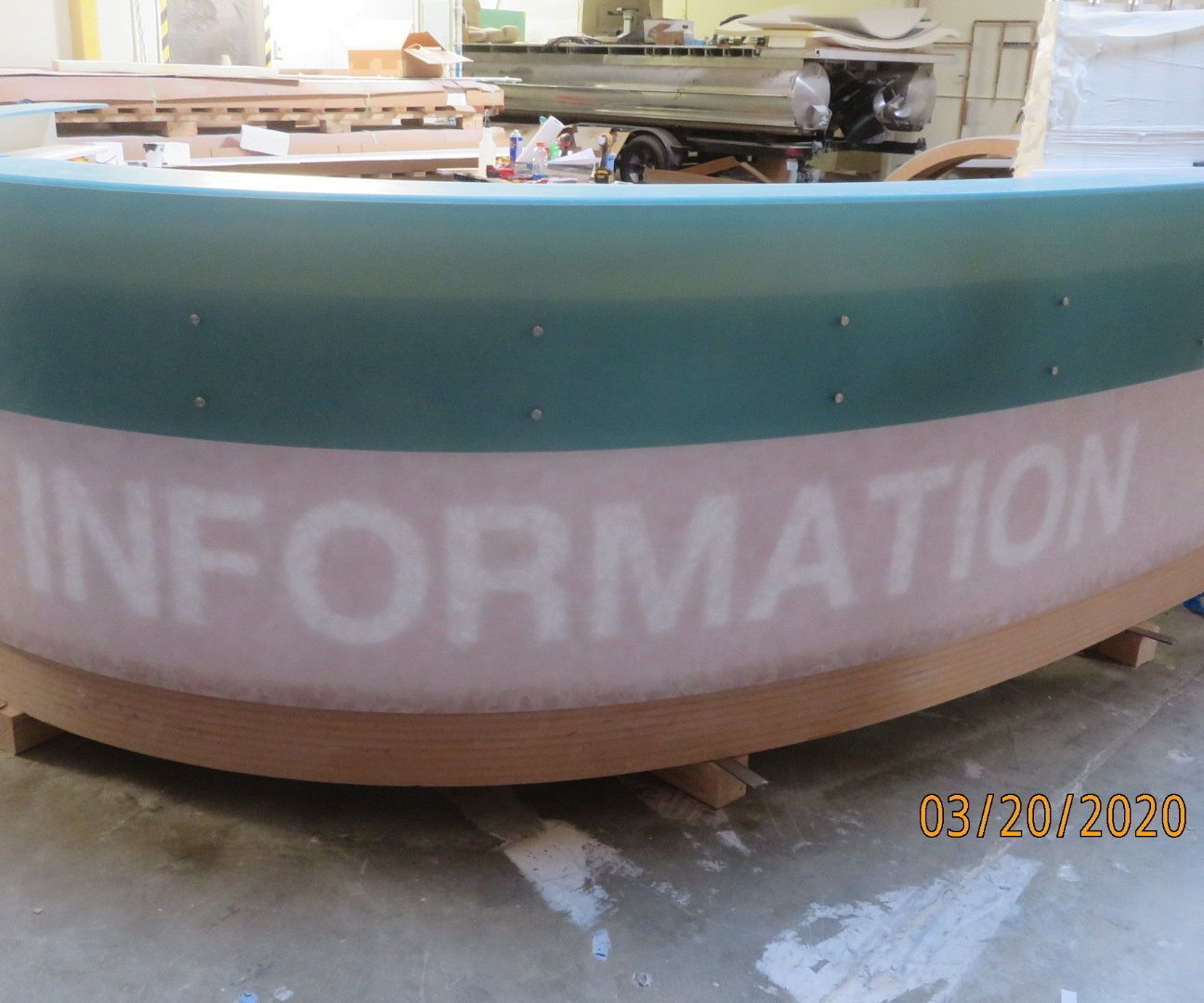 Reception Desk W/ Dimmable LED Backlit Thermoformed Front Panels : 5 ...