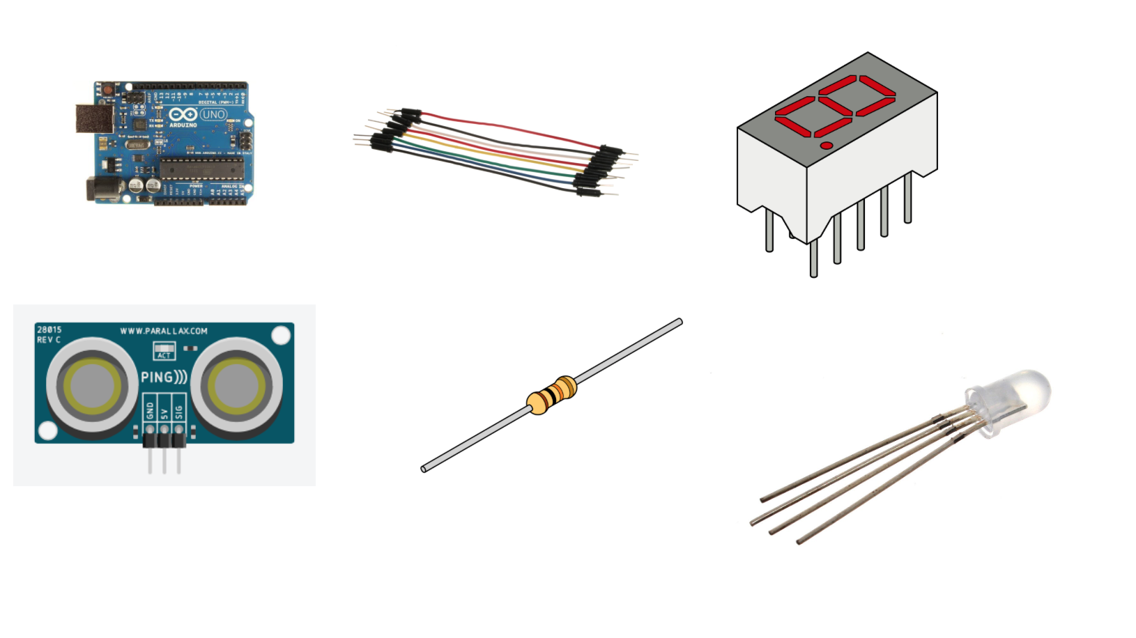 Ultrasonic Sensor Using RGB and 7 Segment Display : 10 Steps ...