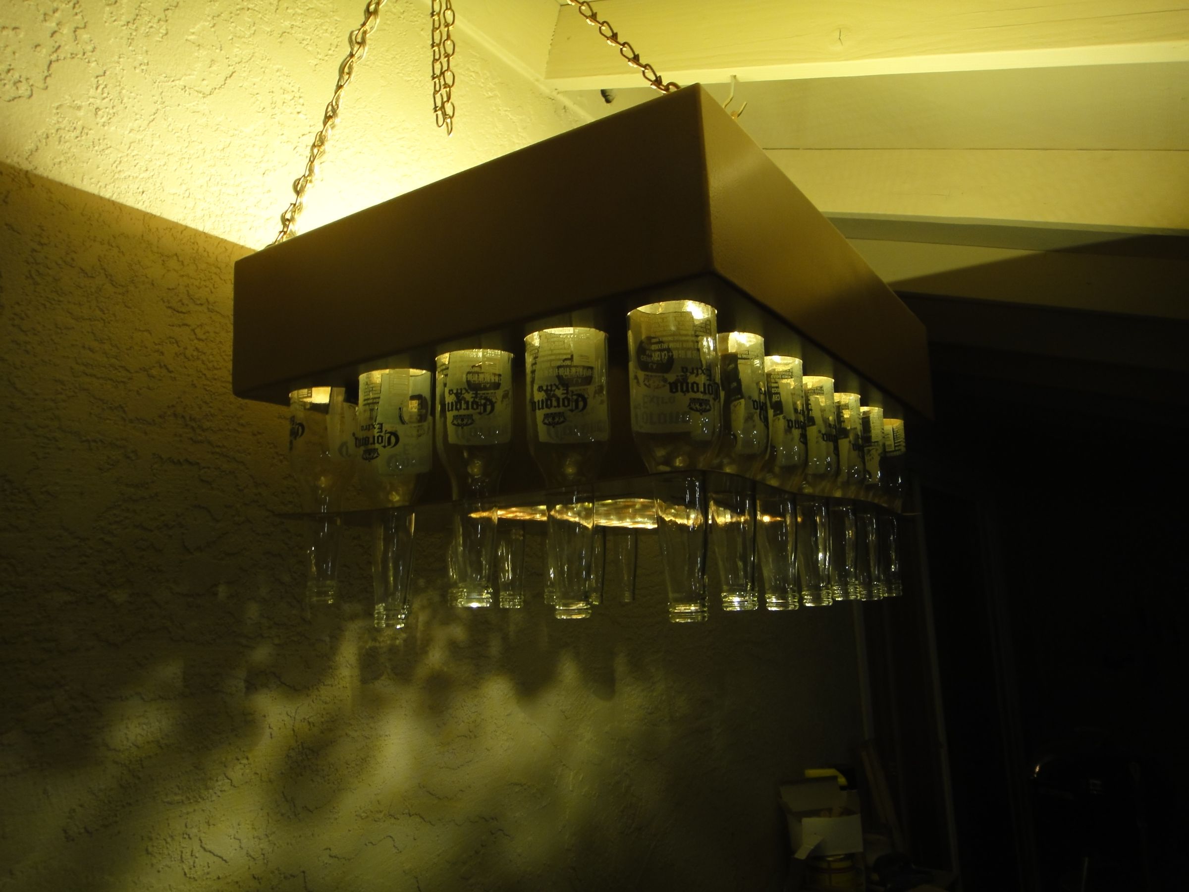 Aluminum Copper Colored Beer Bottle LED Light Chandelier (With Cap ...