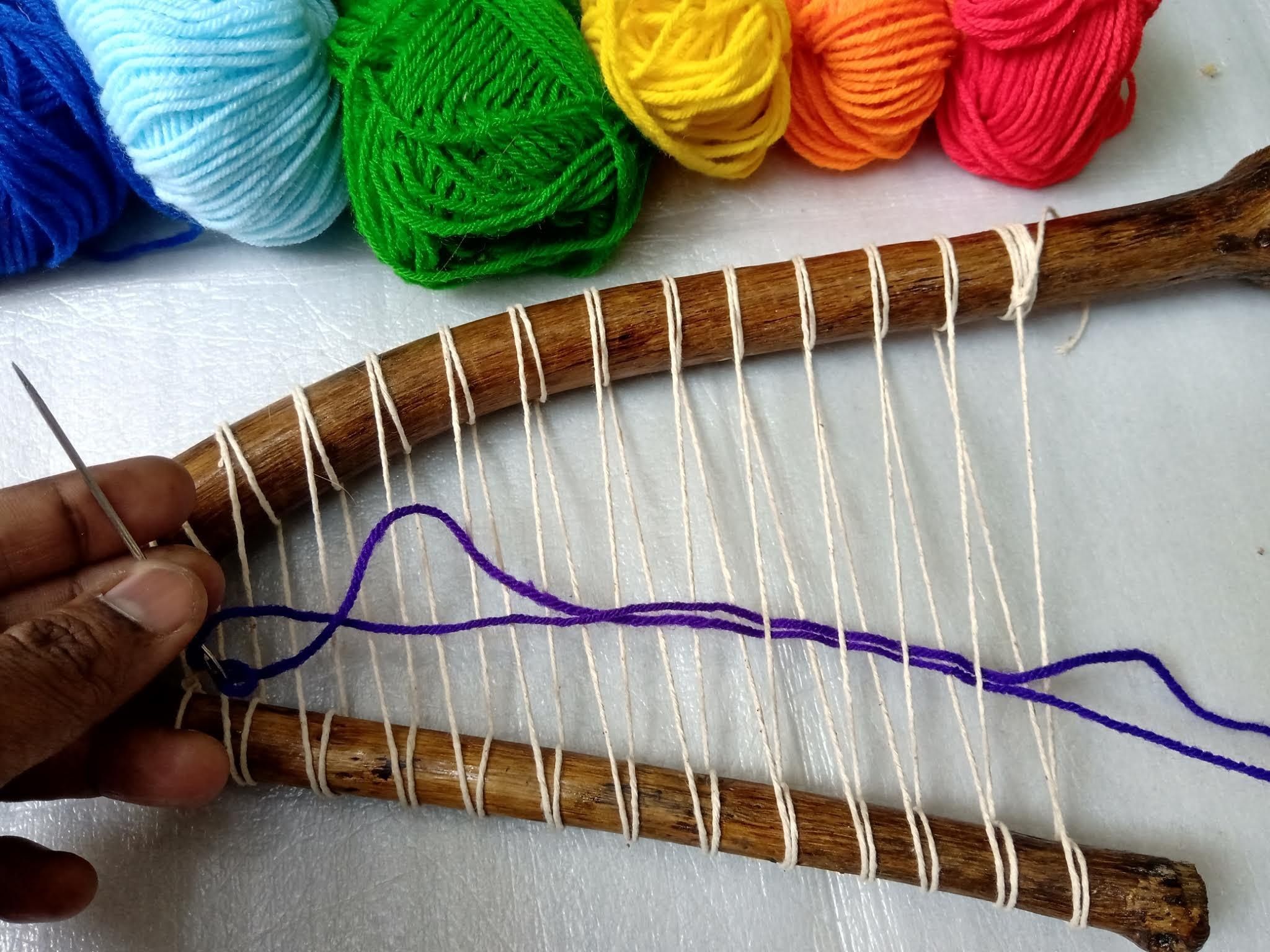 Wood & Yarn (Full & Partial Branch Weaving, Tiny Birds) - Home Decor ...