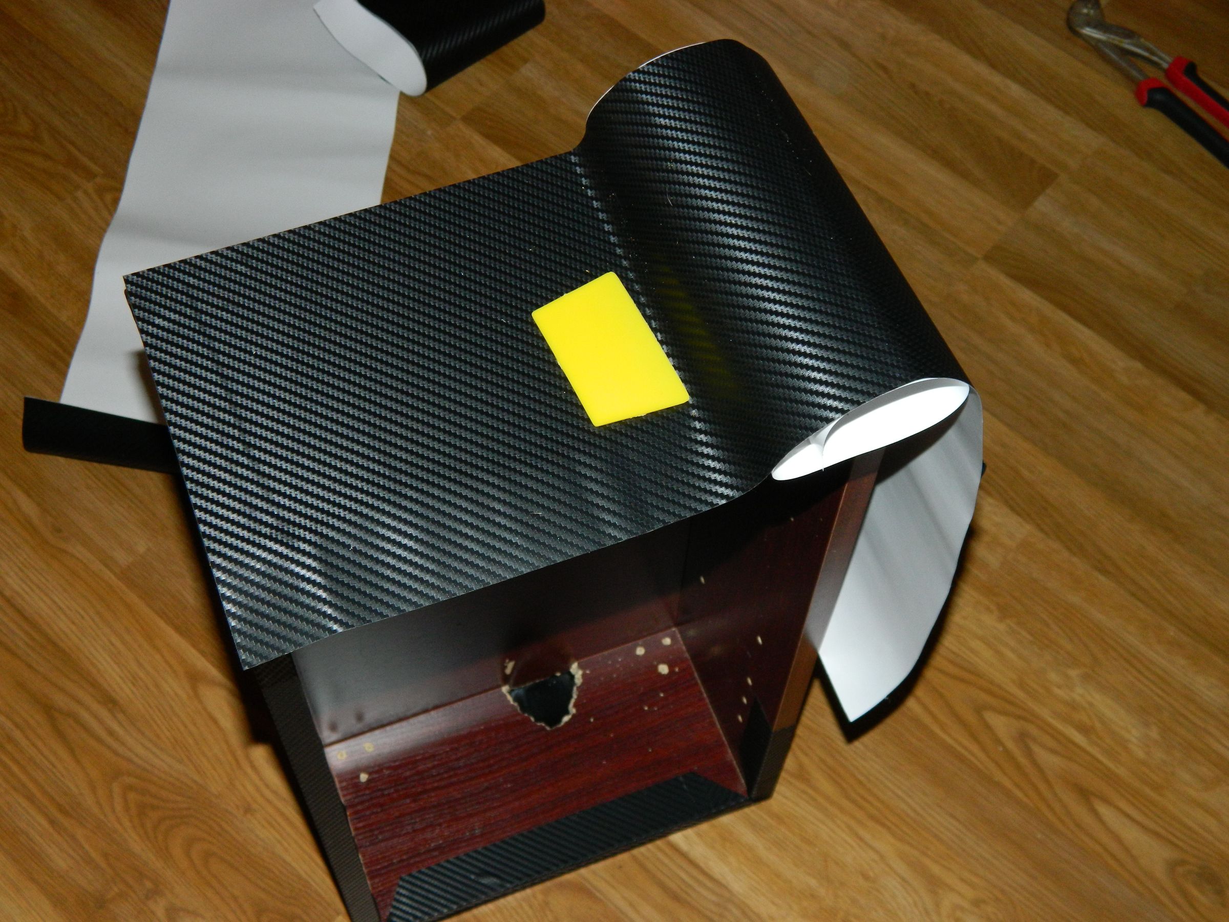 DIY "Hidden" Video Projector Folding Shelf, Carbon Fiber Look : 8 Steps ...