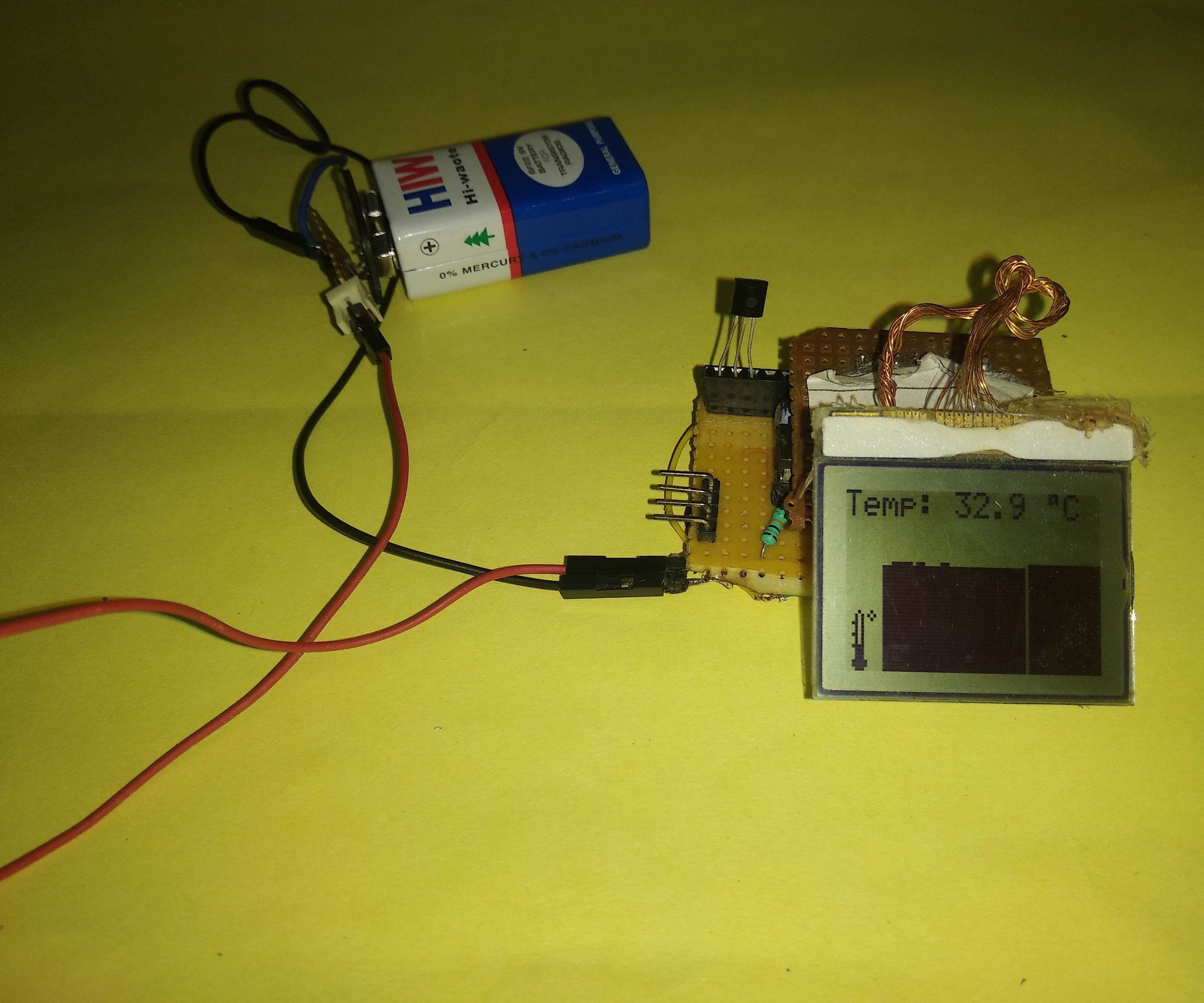 Temp Disply on 3310 Display Graphic Way : 5 Steps - Instructables