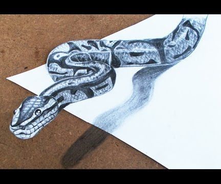 3D Drawings : How to Make 3d Snake Step by Step : 4 Steps - Instructables