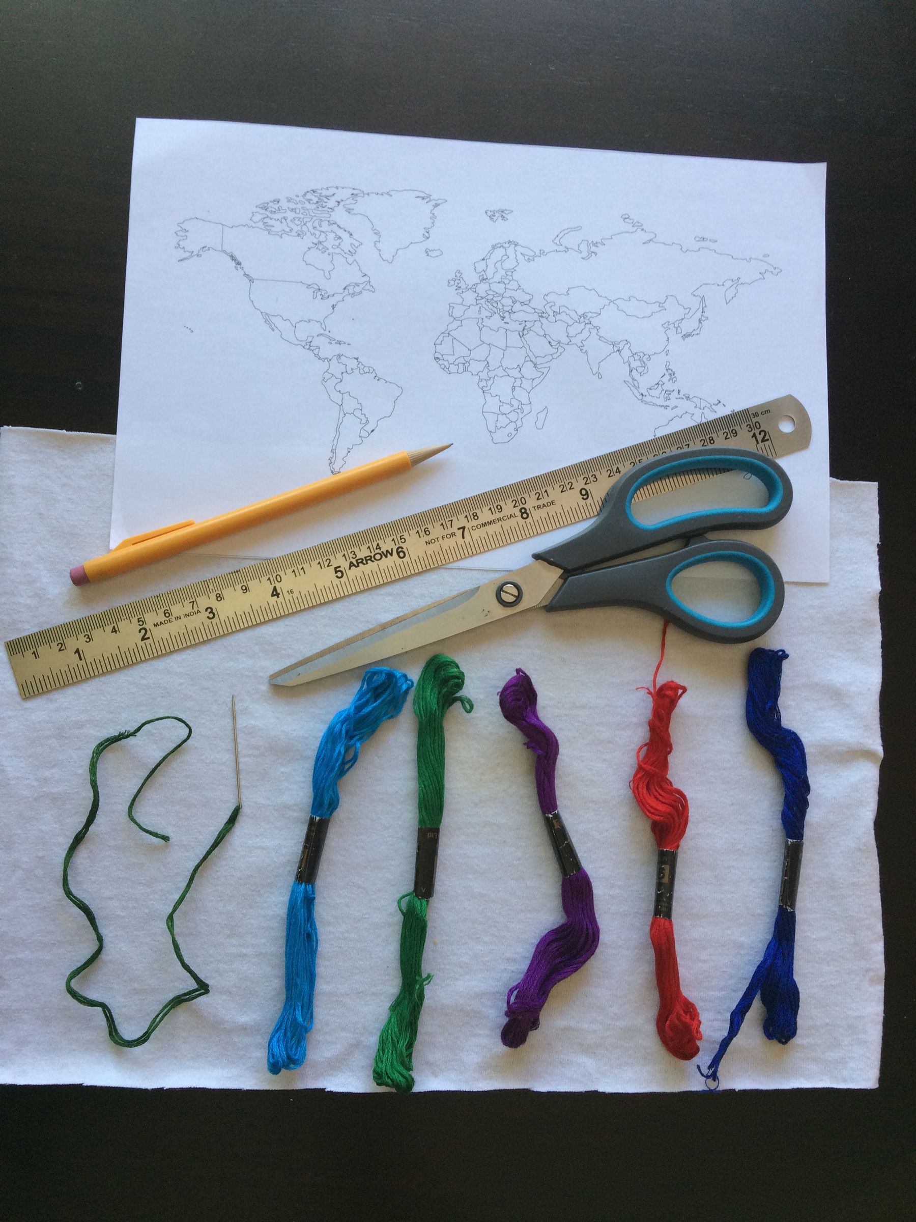 Hand Embroidered World Map : 17 Steps (with Pictures) - Instructables