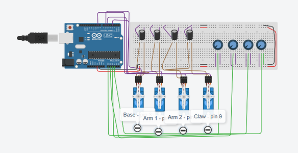Armduino - a Controllable Robotic Arm System Using Micro Servos, Joystick, & RGB LED W/ Arduino ...