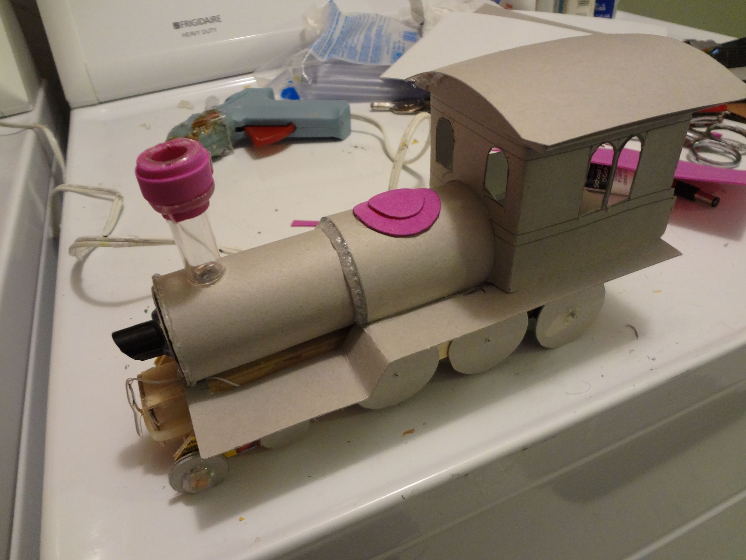 Train Locomotive Made Out of Cardboard With Electric Motor. : 5 Steps ...