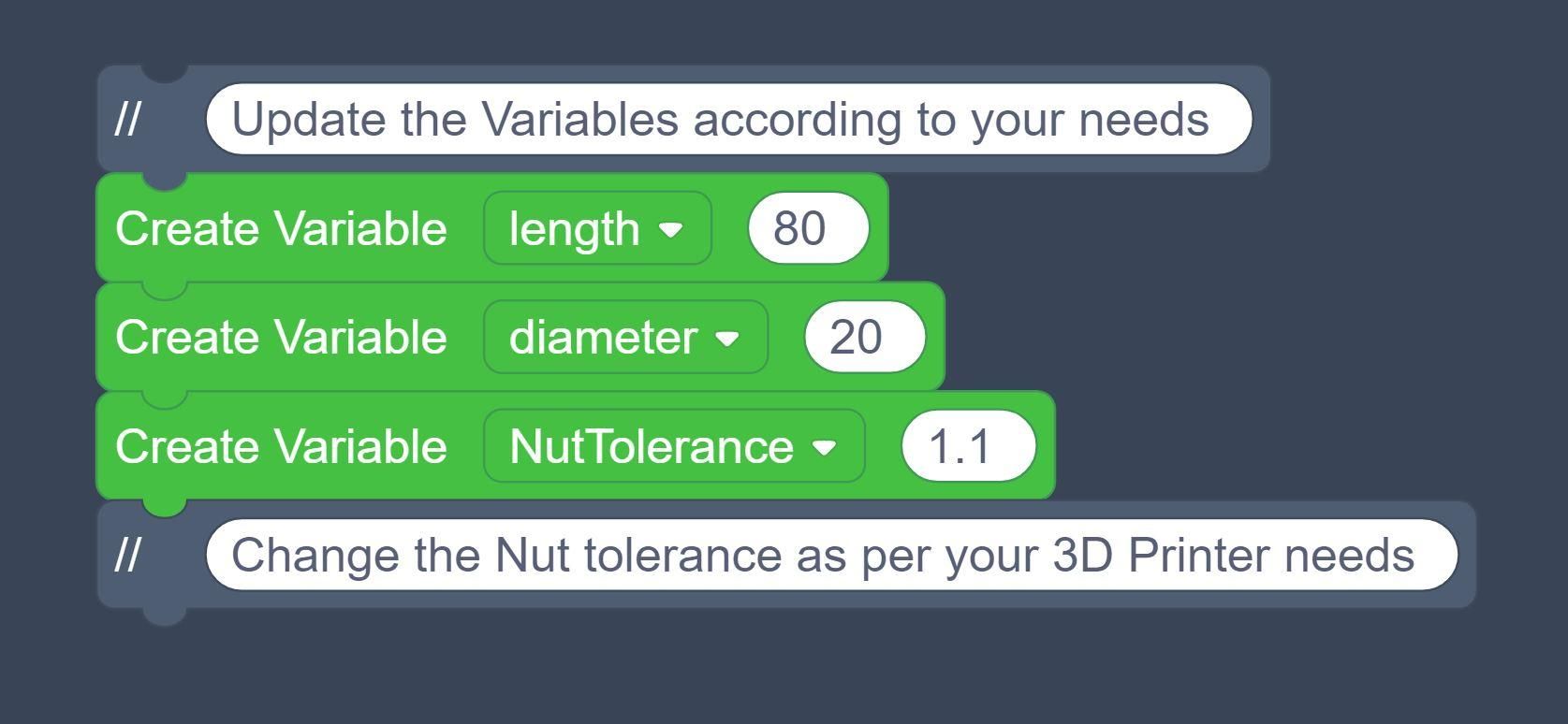 Customizable Nut & Bolt Using Tinkercad Codeblocks : 5 Steps (with ...