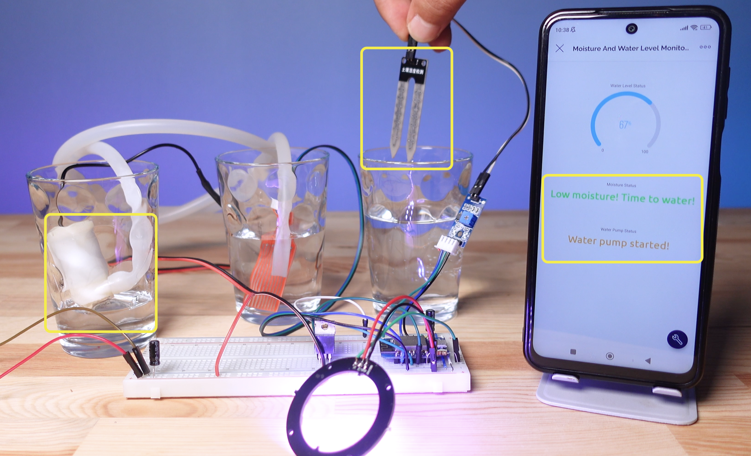 Build a Self Watering System (Soil Moisture Sensor - Water Pump - Water ...