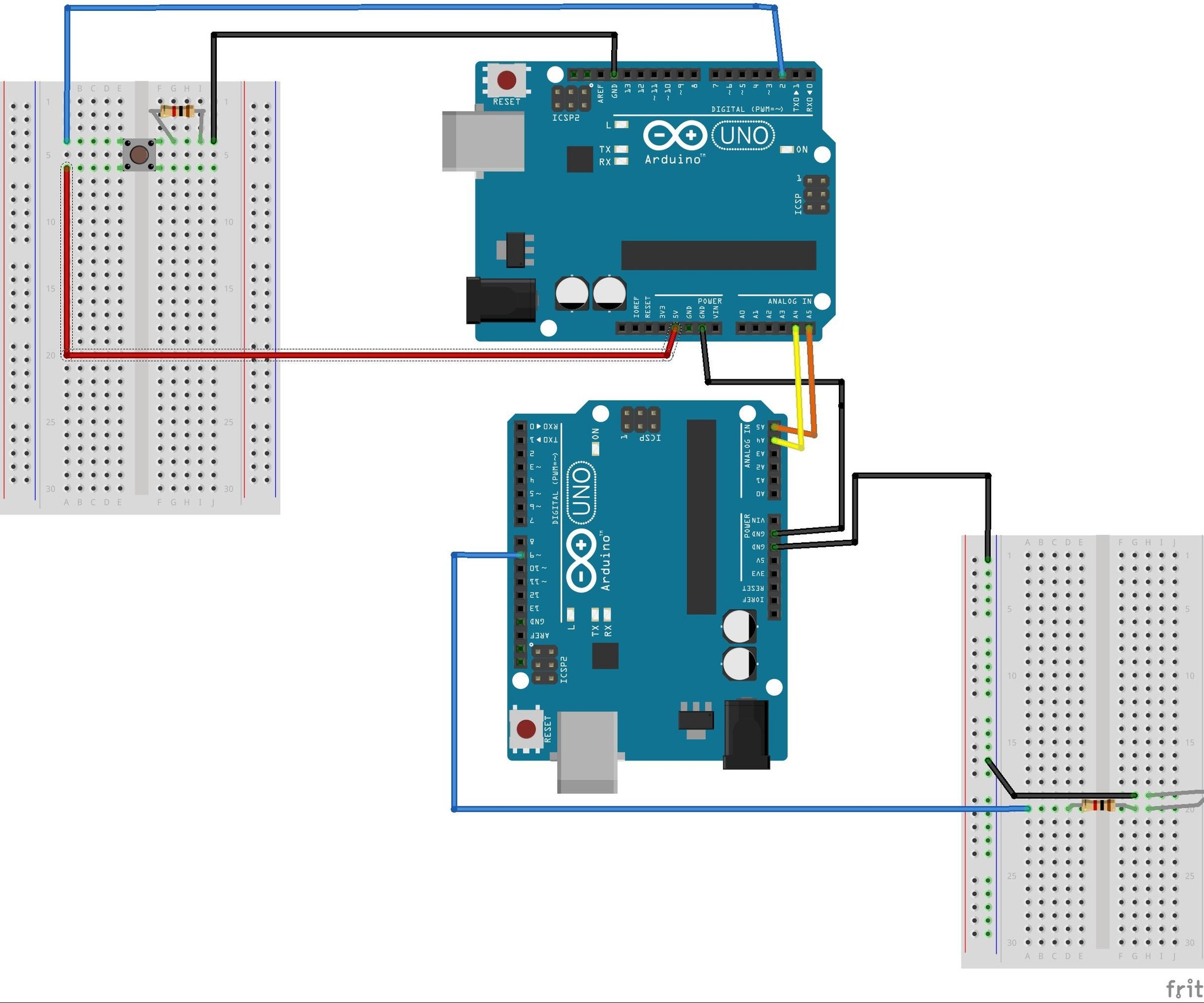 Communication Between Two Arduinos I2c 4 Steps Instructables