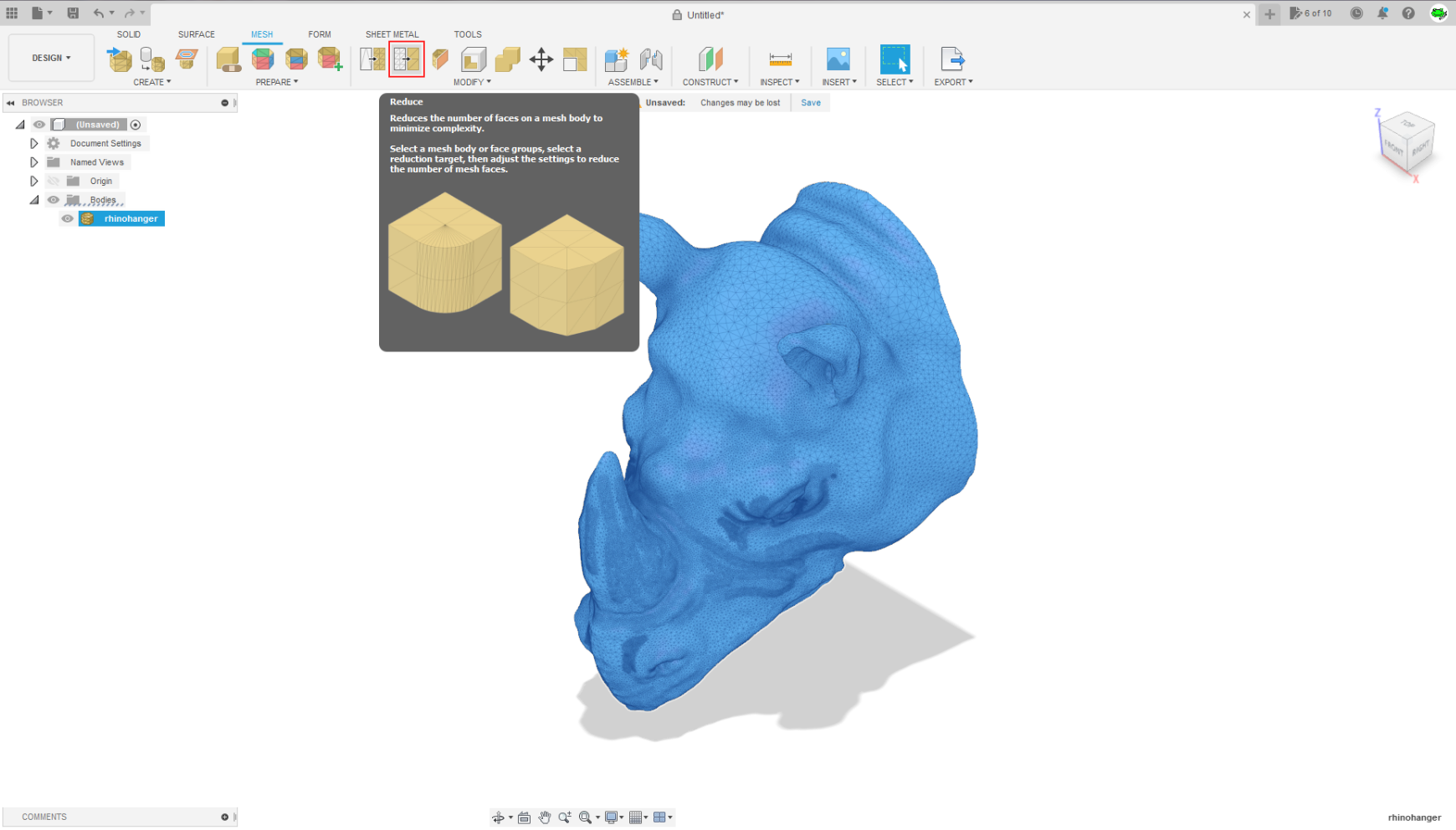 Large STL File Editting With FUSION 360 – Solid Workspace (part 1) : 6 ...