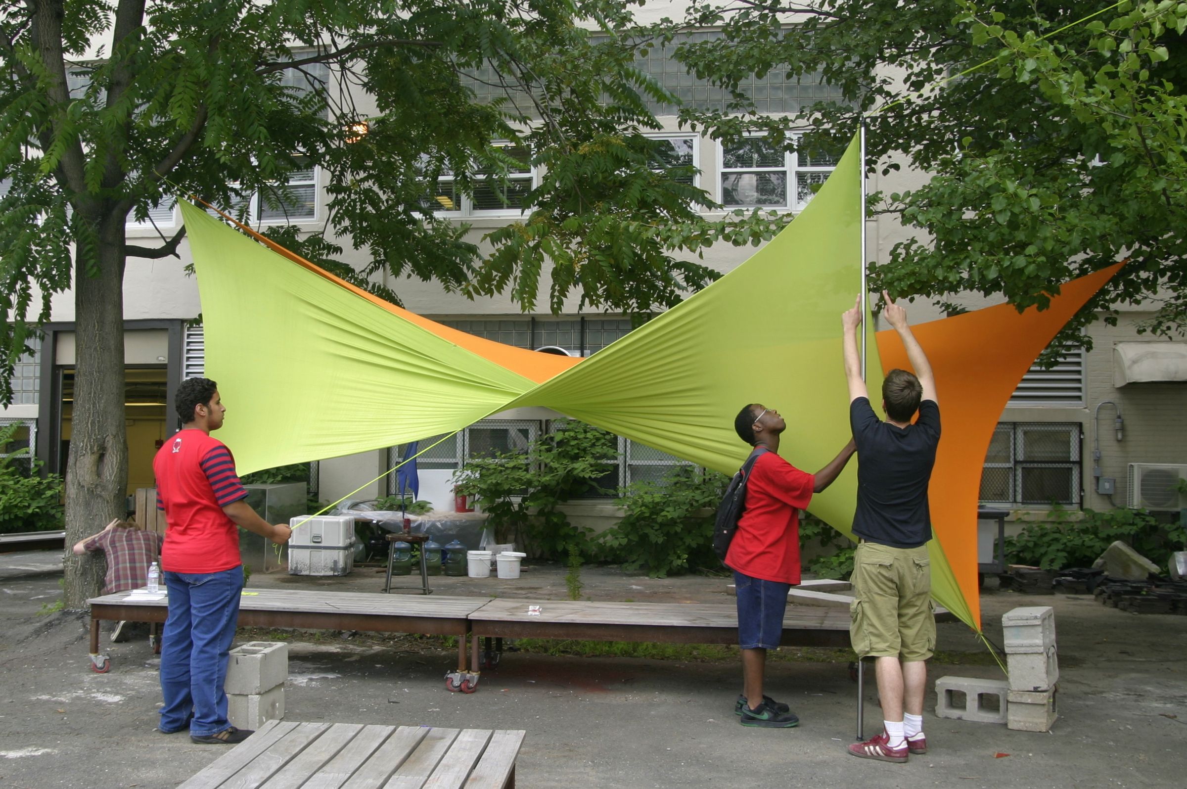 No-Sew Spandex Tensile Shade Structure : 8 Steps - Instructables