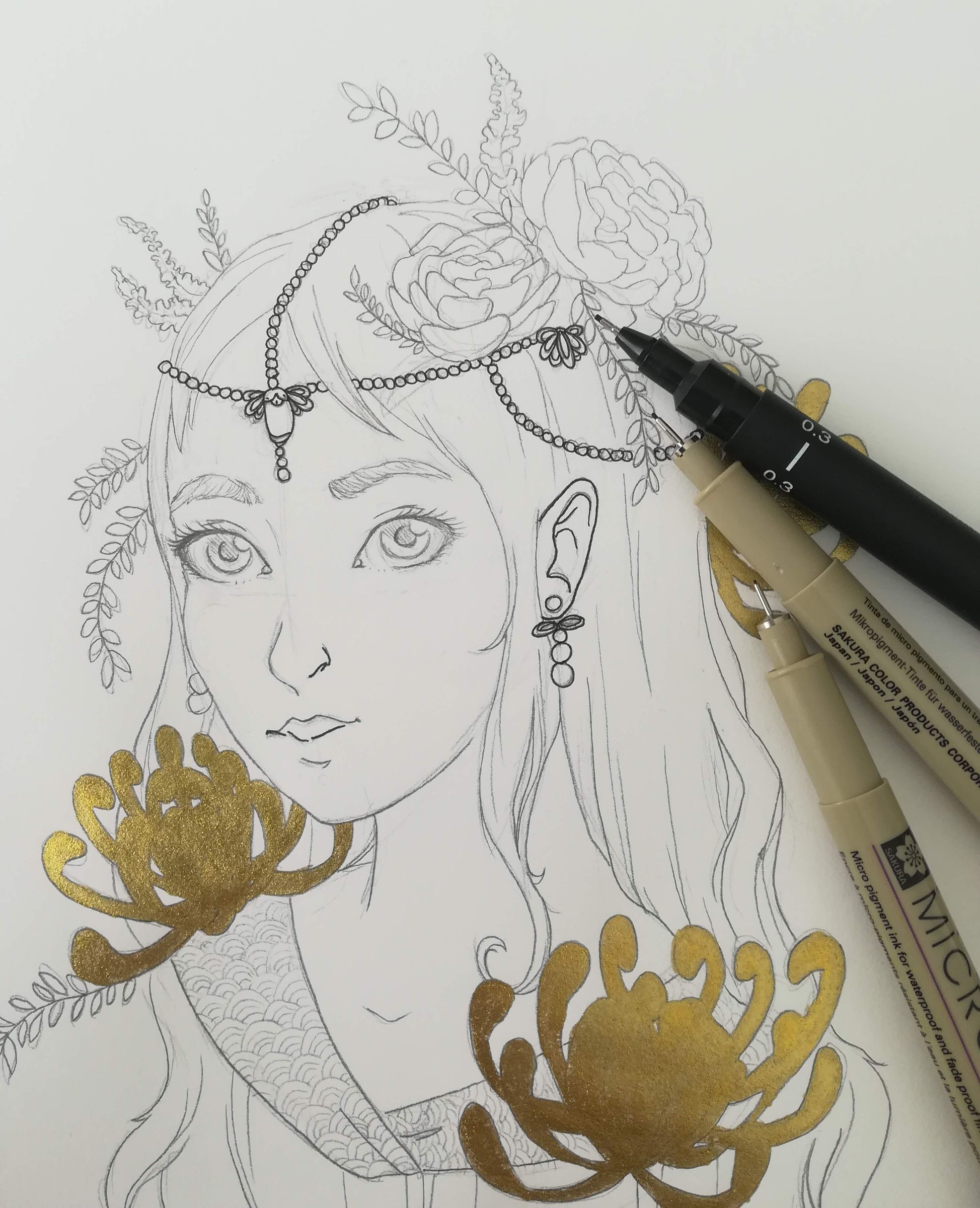 Drawing With Ink Pen and Golden Ink : 10 Steps (with Pictures ...