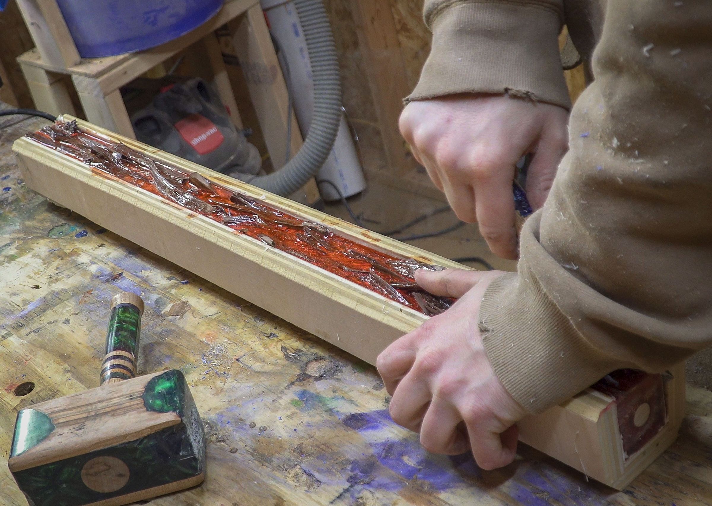 How to Make a Custom Hybrid Epoxy Pool Cue Using a Wood Lathe : 19 ...