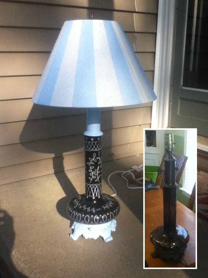 Lamp Project. Adding New Life With Internal Night Light and Painted ...