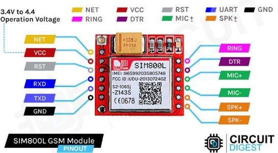 Interfacing Sim800l With Arduino Uno For Gsm Communication 7 Steps Instructables