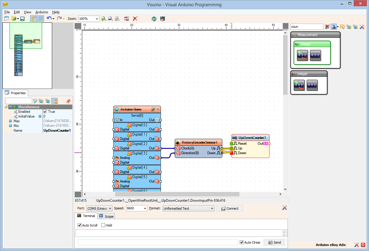 Arduino Nano: Rotary Encoder With Visuino : 7 Steps - Instructables