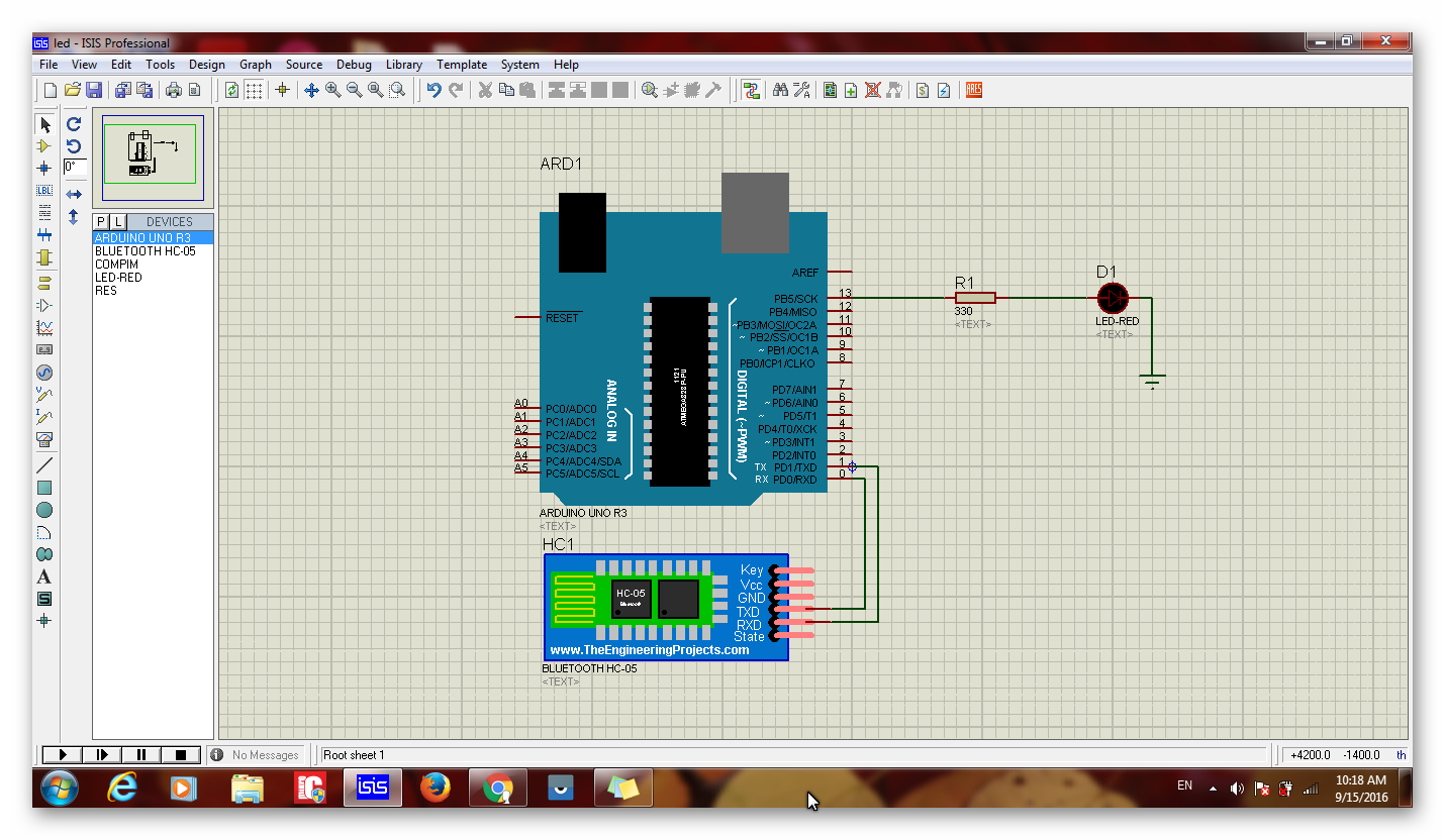 How to Simulate Android Arduino LED Control Via Bluetooth in Proteus ...