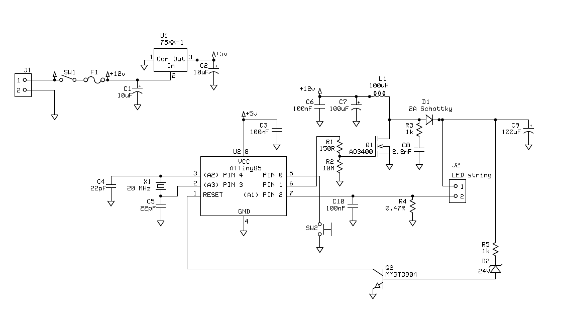 78.125 KHz ATtiny85 Based Boost LED Driver : 4 Steps (with Pictures ...