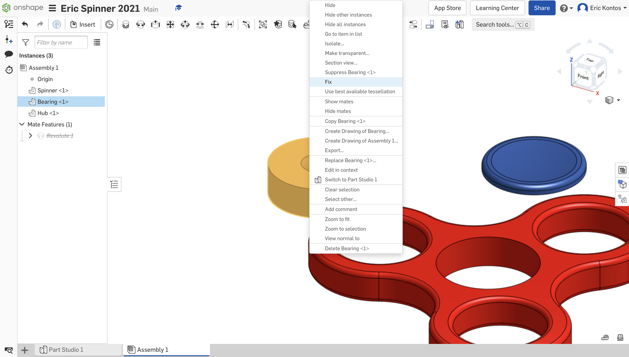 Fidget Spinner in Cad ONSHAPE : 14 Steps (with Pictures) - Instructables
