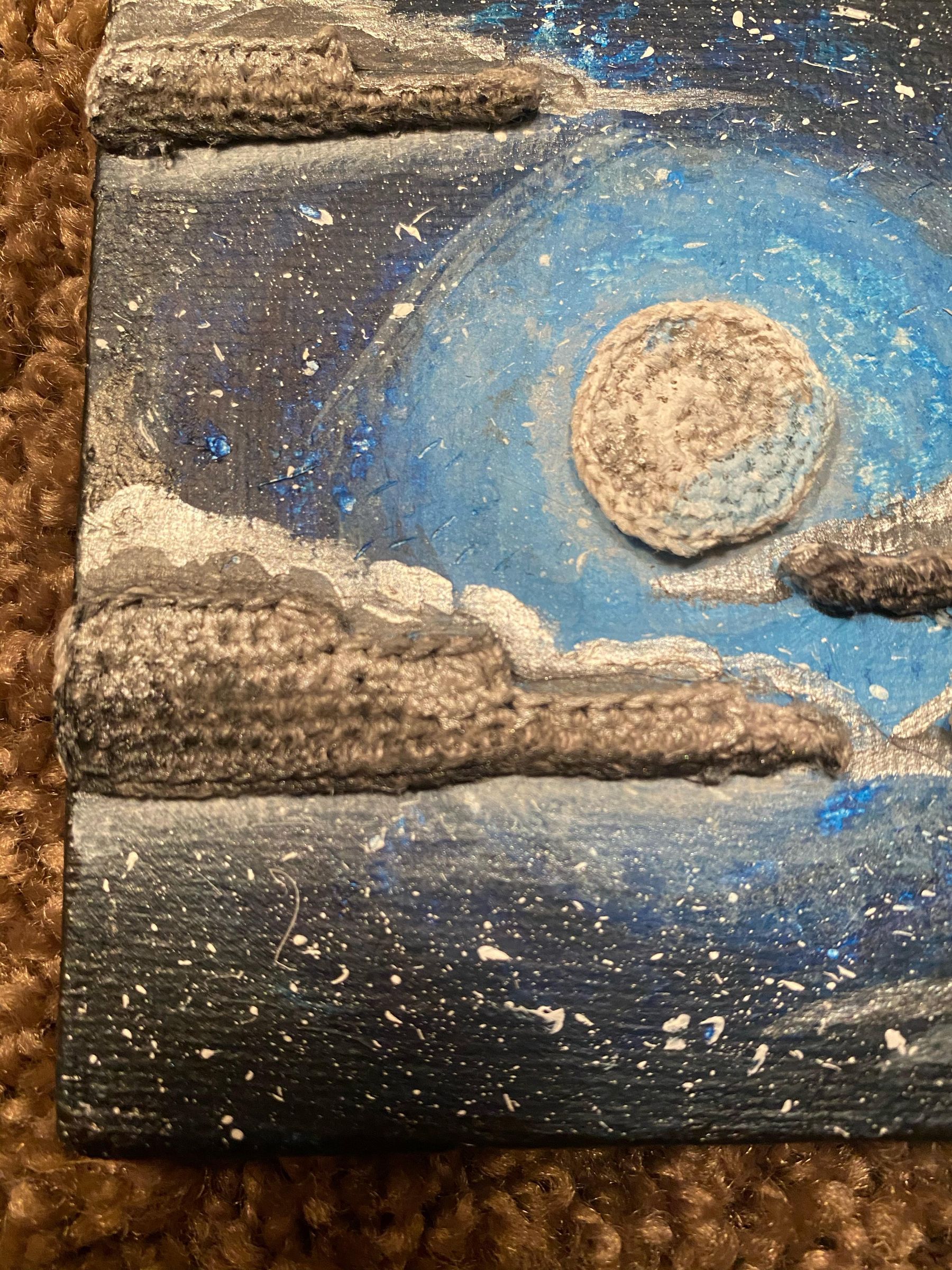 Moon on a Cloudy Night Crochet Painting : 7 Steps (with Pictures ...