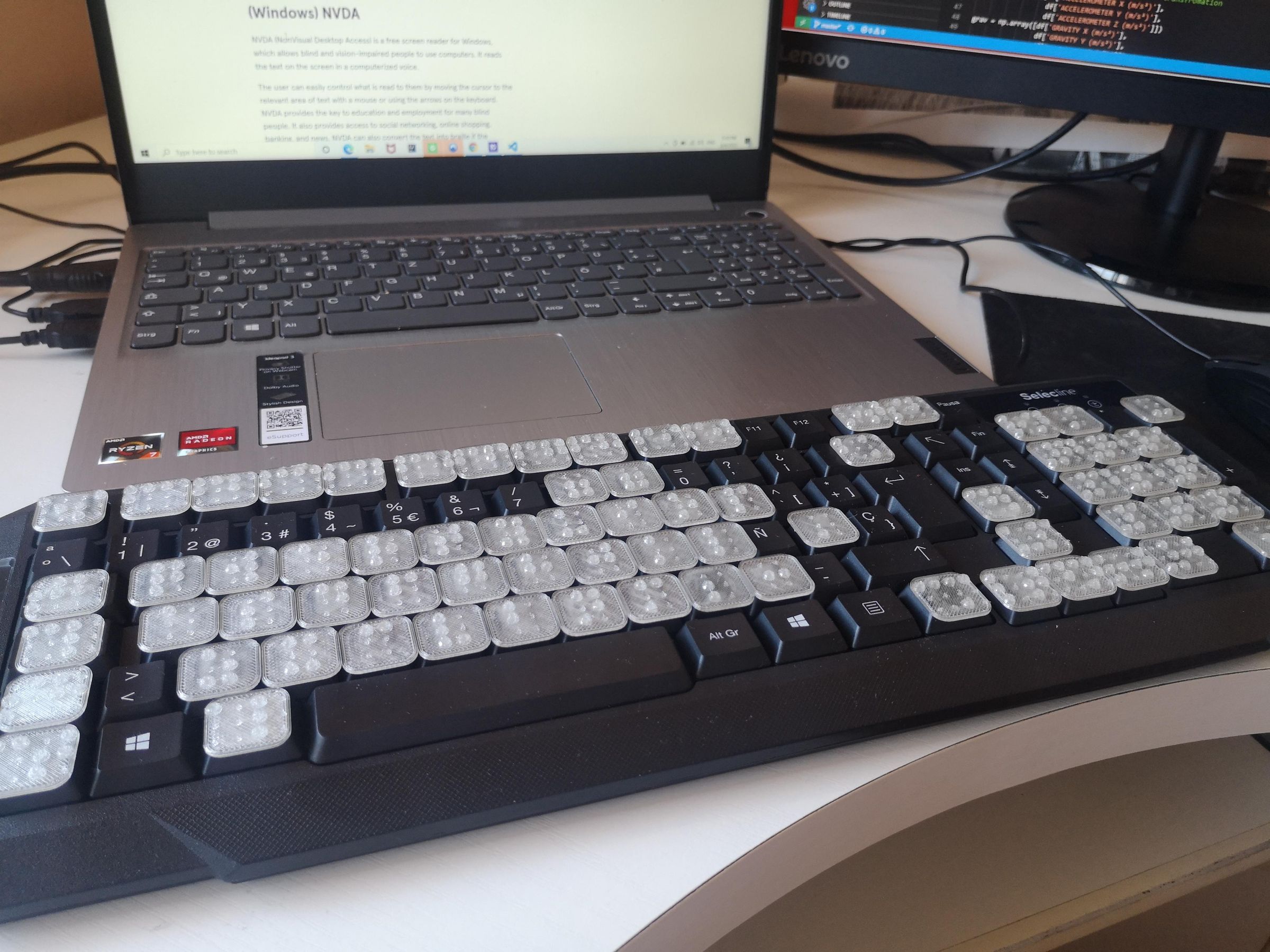 Computer Keyboard With 3D Printed Braille Keys - Instructables